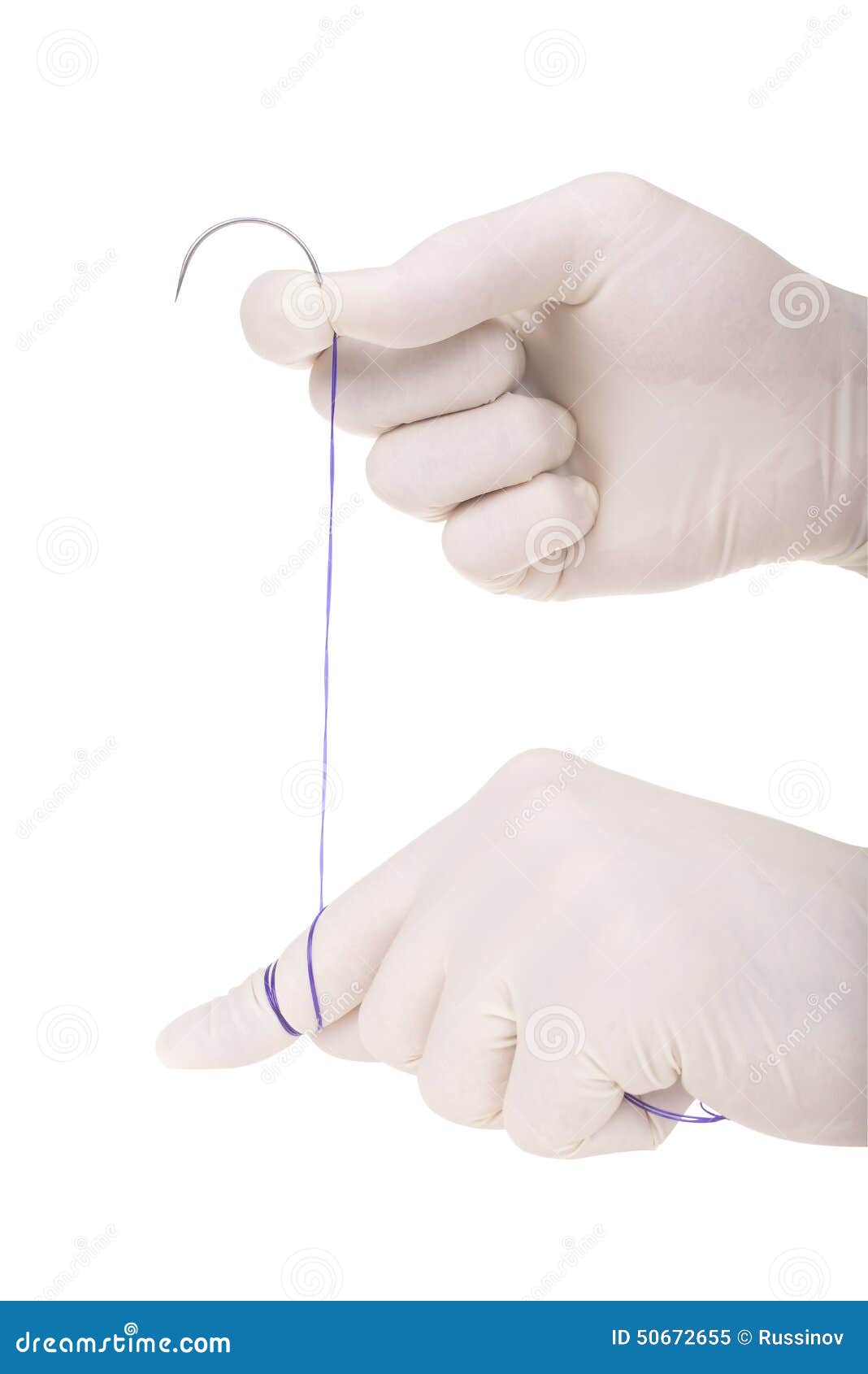 Surgical Needle in the Hands of the Surgeon Stock Image - Image of ...