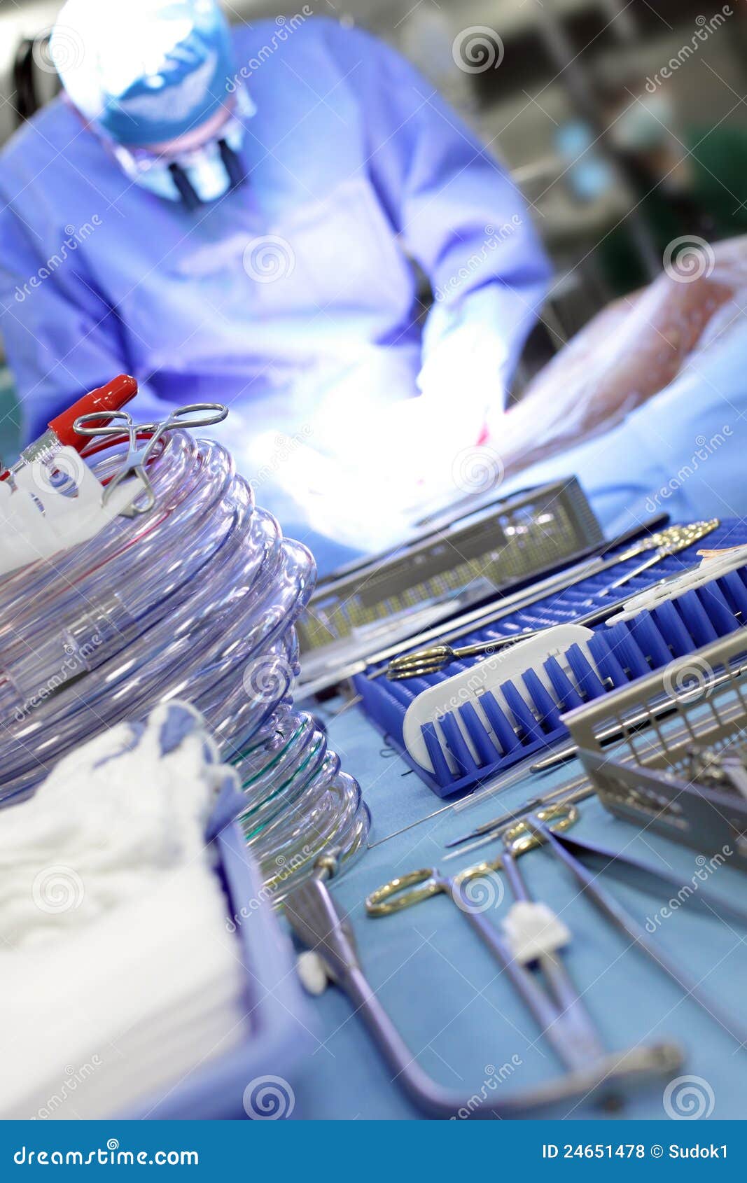 In The Surgical Operating Room. A Table With Tools Royalty Free Stock ...