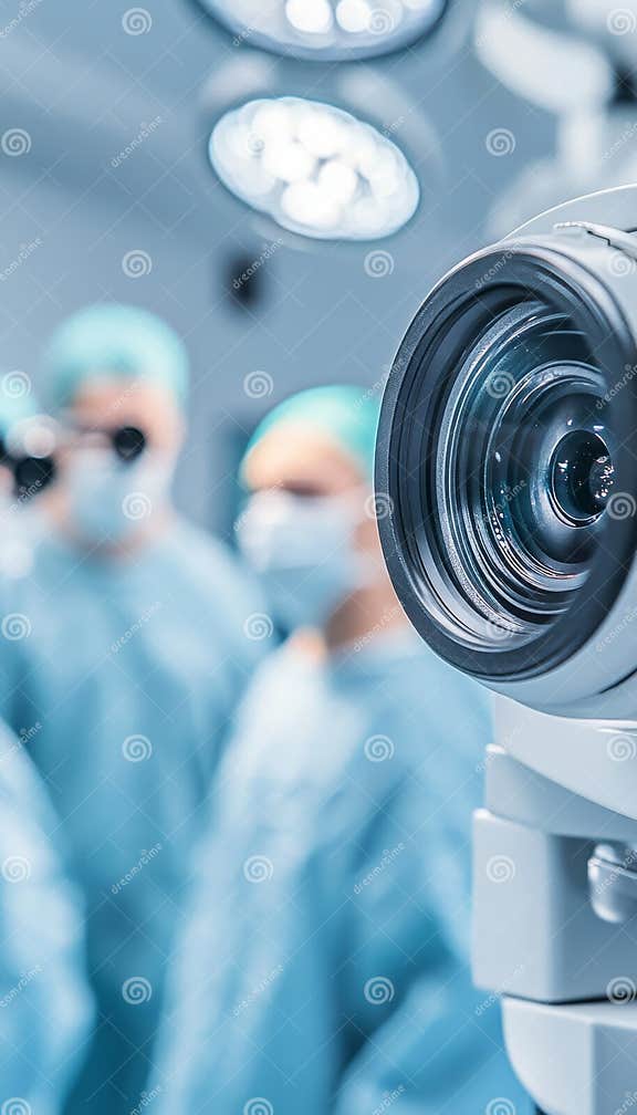 Surgical Precision Operating Room Team in Action, Focus on Foreground ...