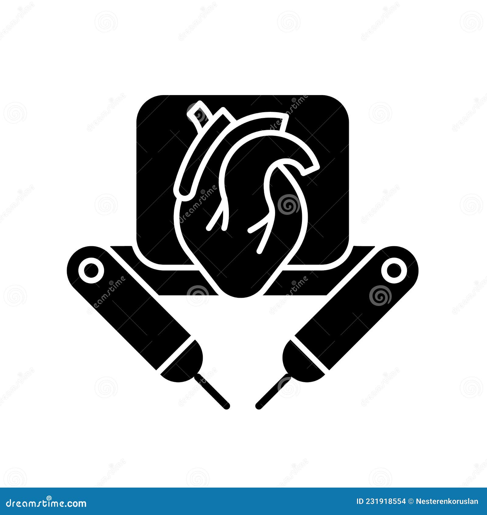 Microsurgery Logo Template In Flat Style. Hand Drawn Hand Symbol ...