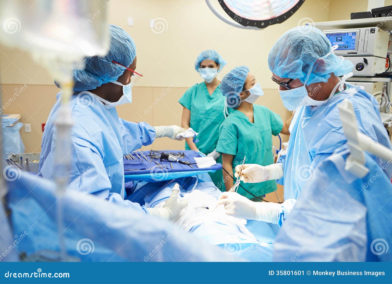 Surgical Team Working in Operating Theatre Stock Image - Image of ...