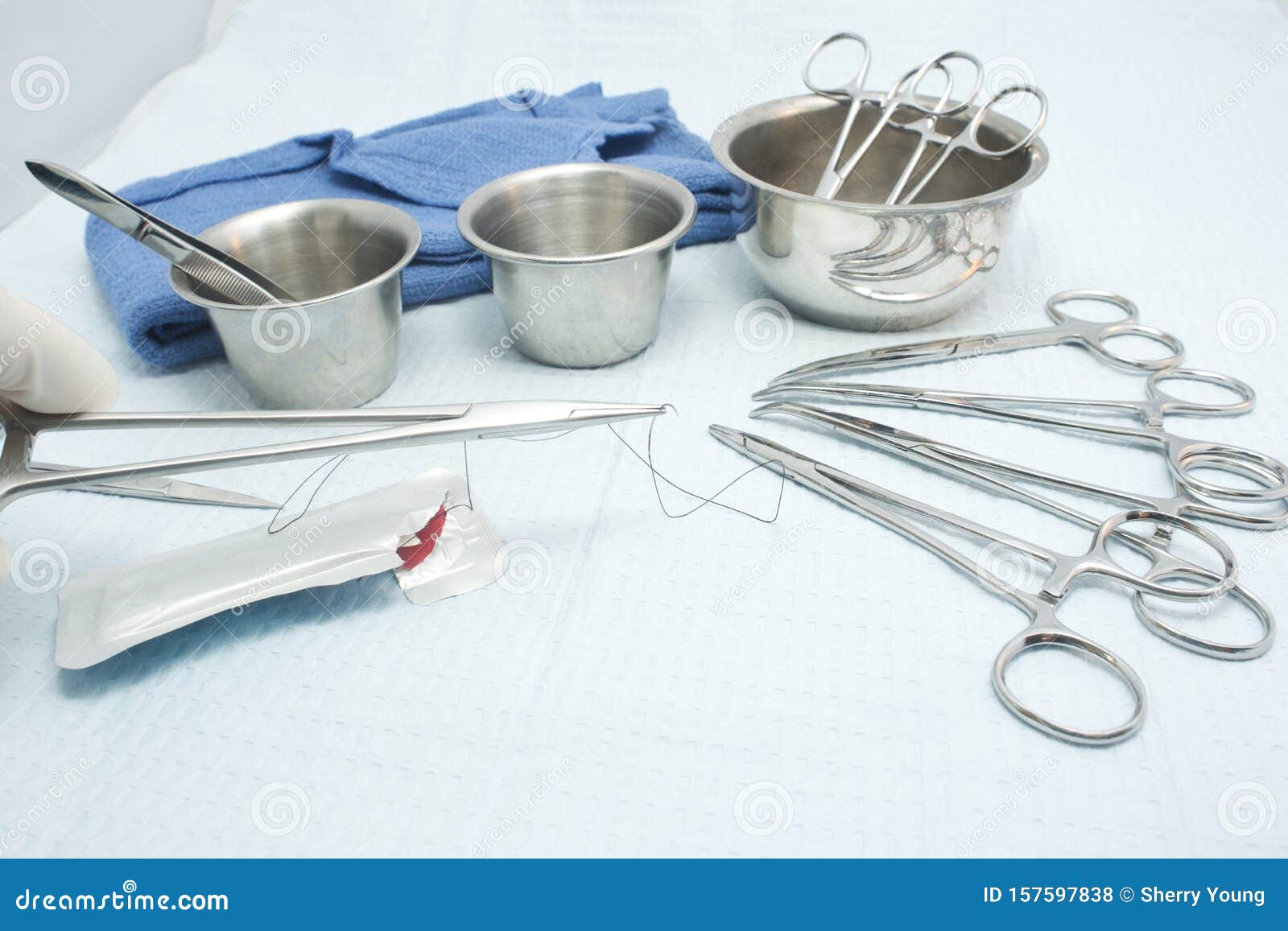 Surgical Suture Prep stock photo. Image of supplies - 157597838