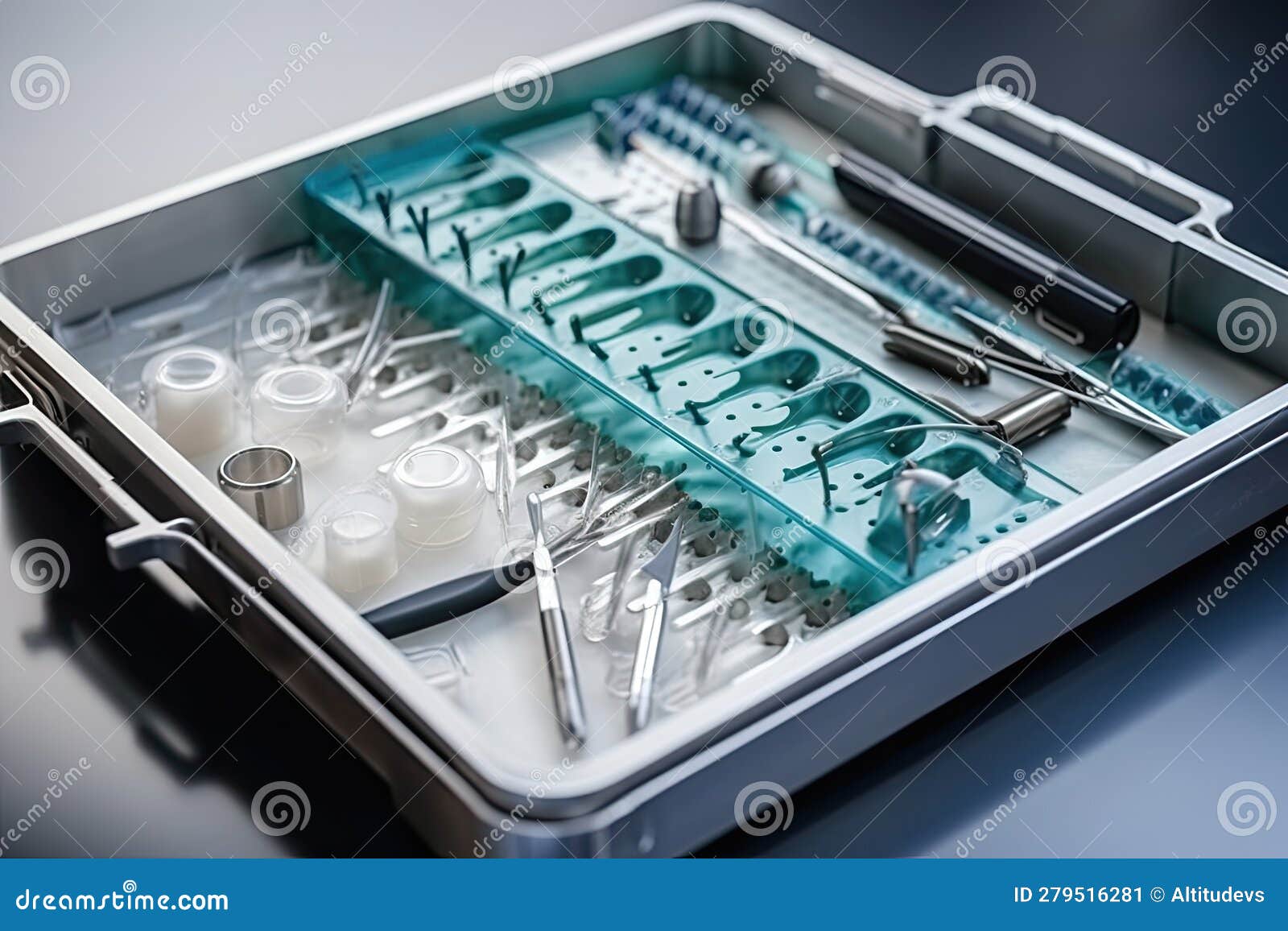 Surgical Tray with Instruments Arranged in Precise Order for ...