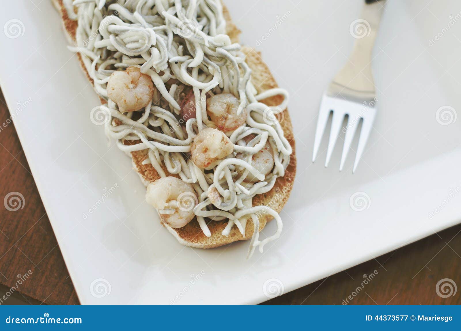 Surimi Toast stock image. Image of fish, fork, fried - 44373577