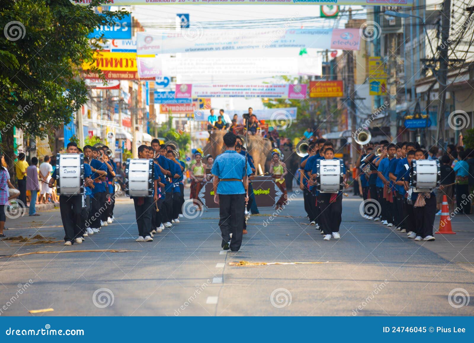 Surin Elephant Roundup Marching Band Editorial Image - Image of famous ...
