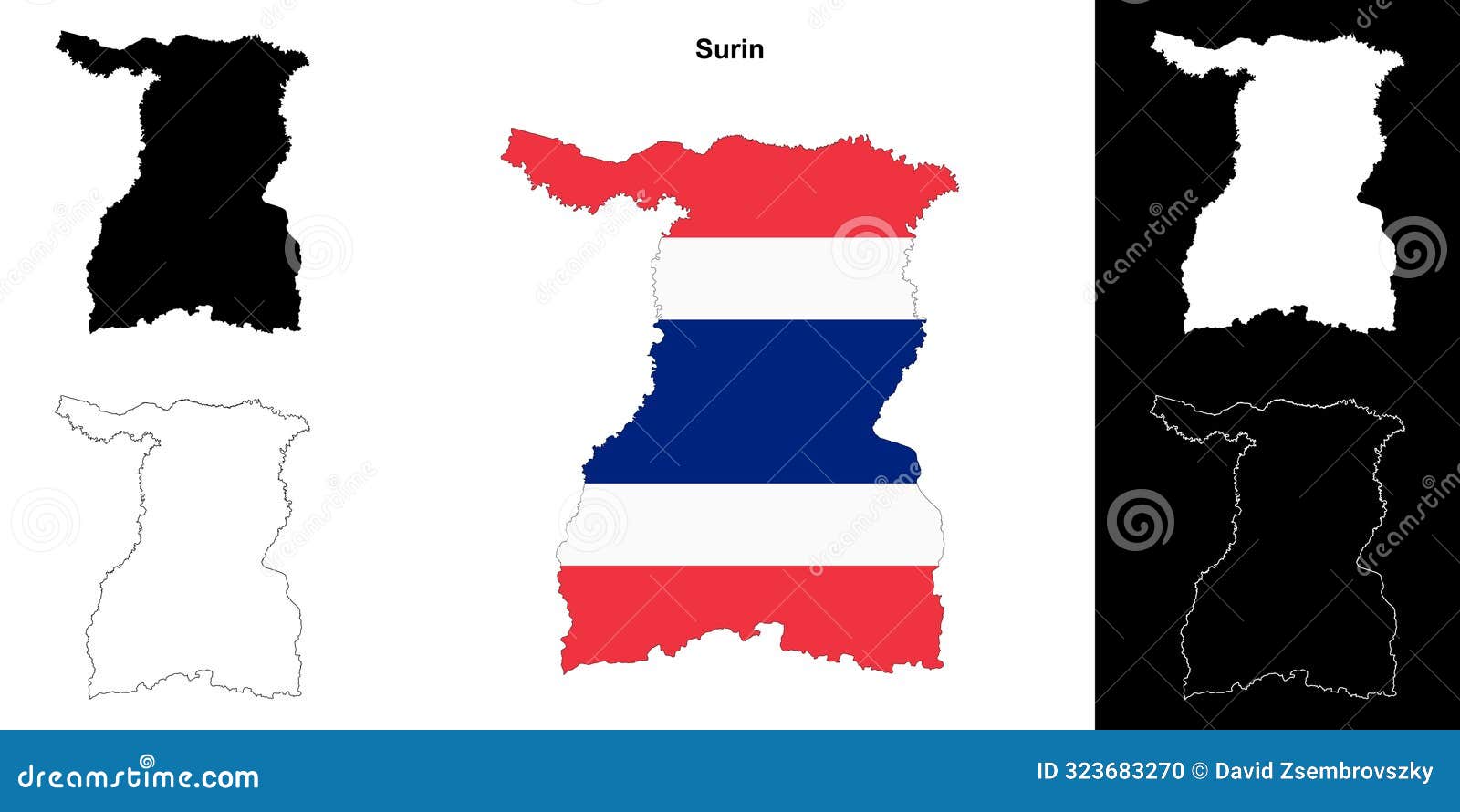 Surin outline map stock vector. Illustration of boundaries - 323683270