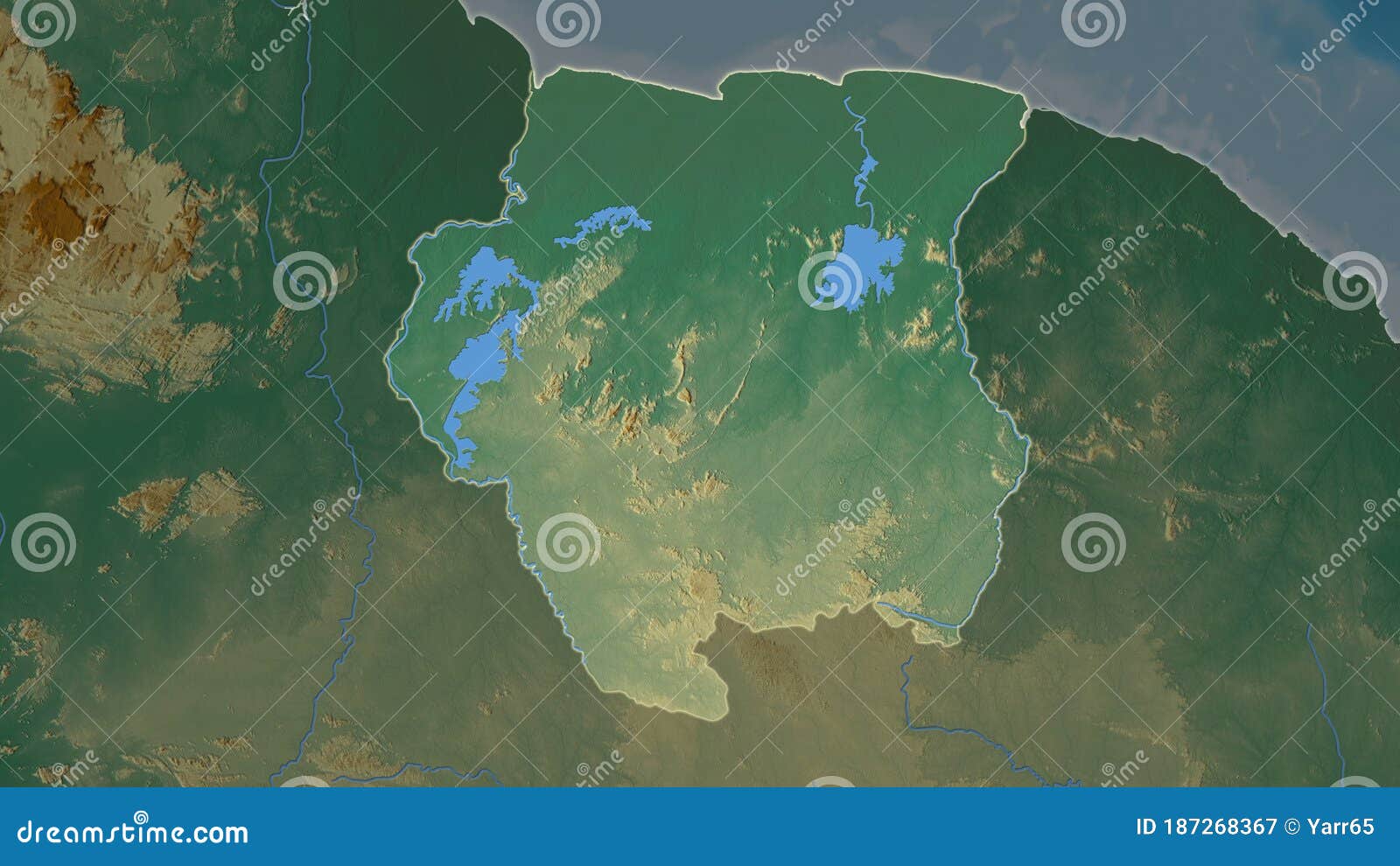 Suriname - Relief. Composition Stock Illustration - Illustration of ...