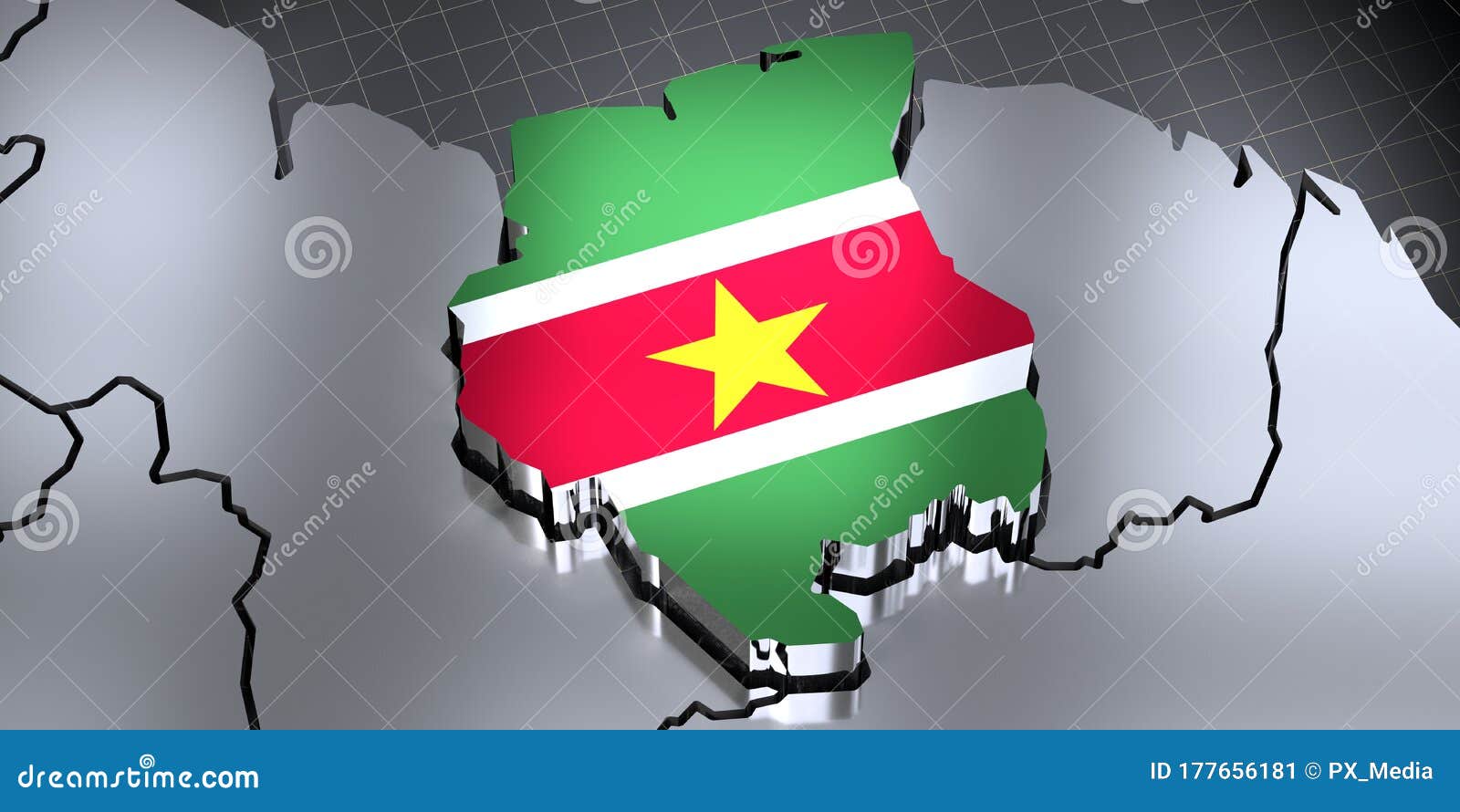 Suriname - Borders and Flag Stock Illustration - Illustration of south ...