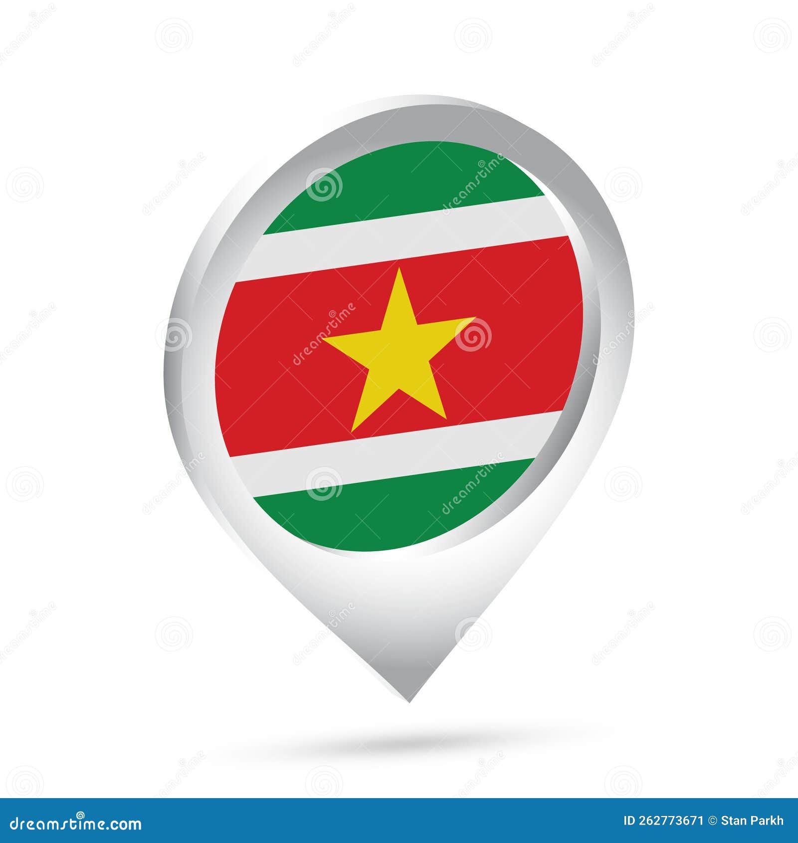 Suriname flag 3d pin icon stock vector. Illustration of navigation ...