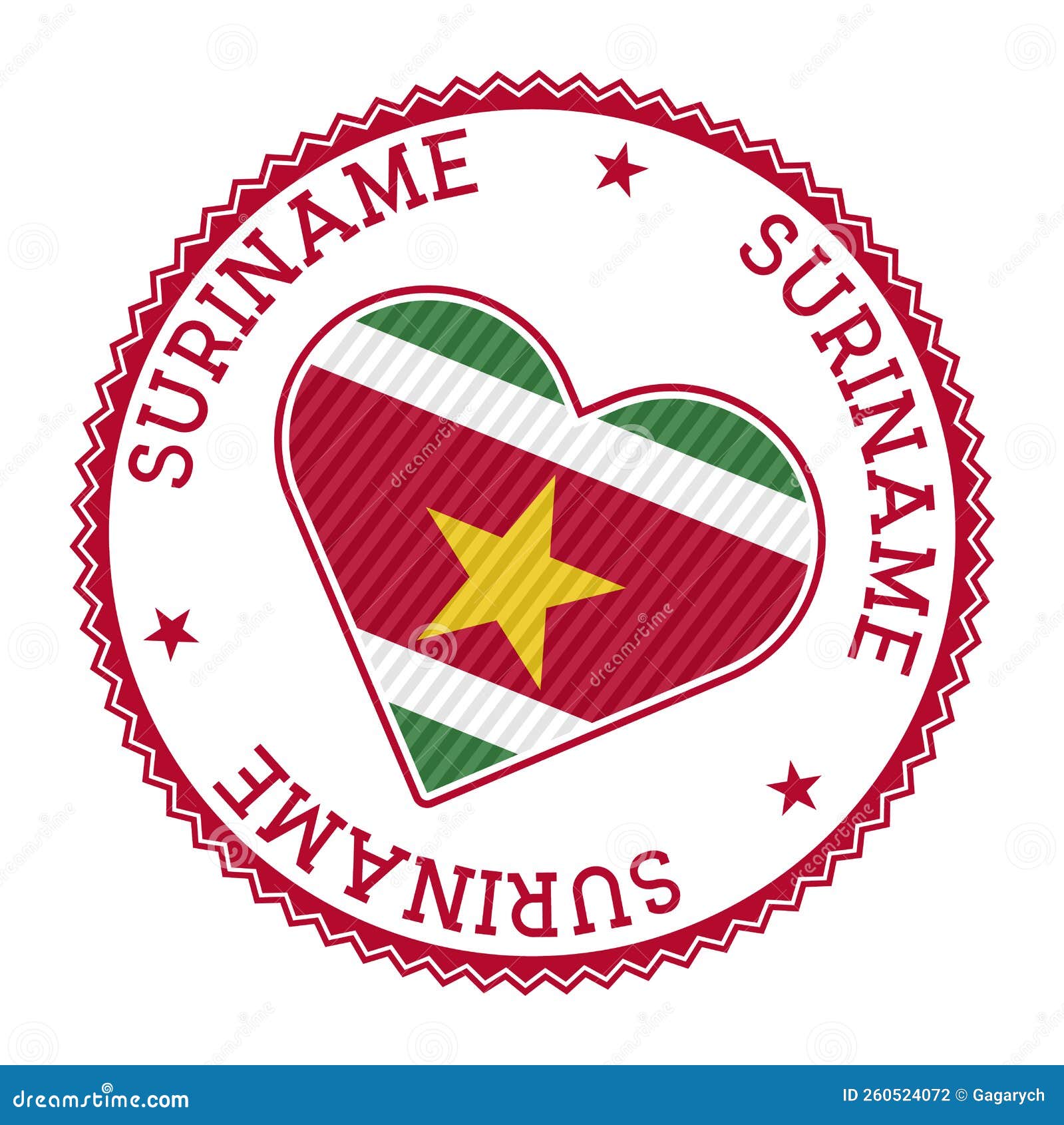 Suriname heart badge. stock vector. Illustration of logo - 260524072