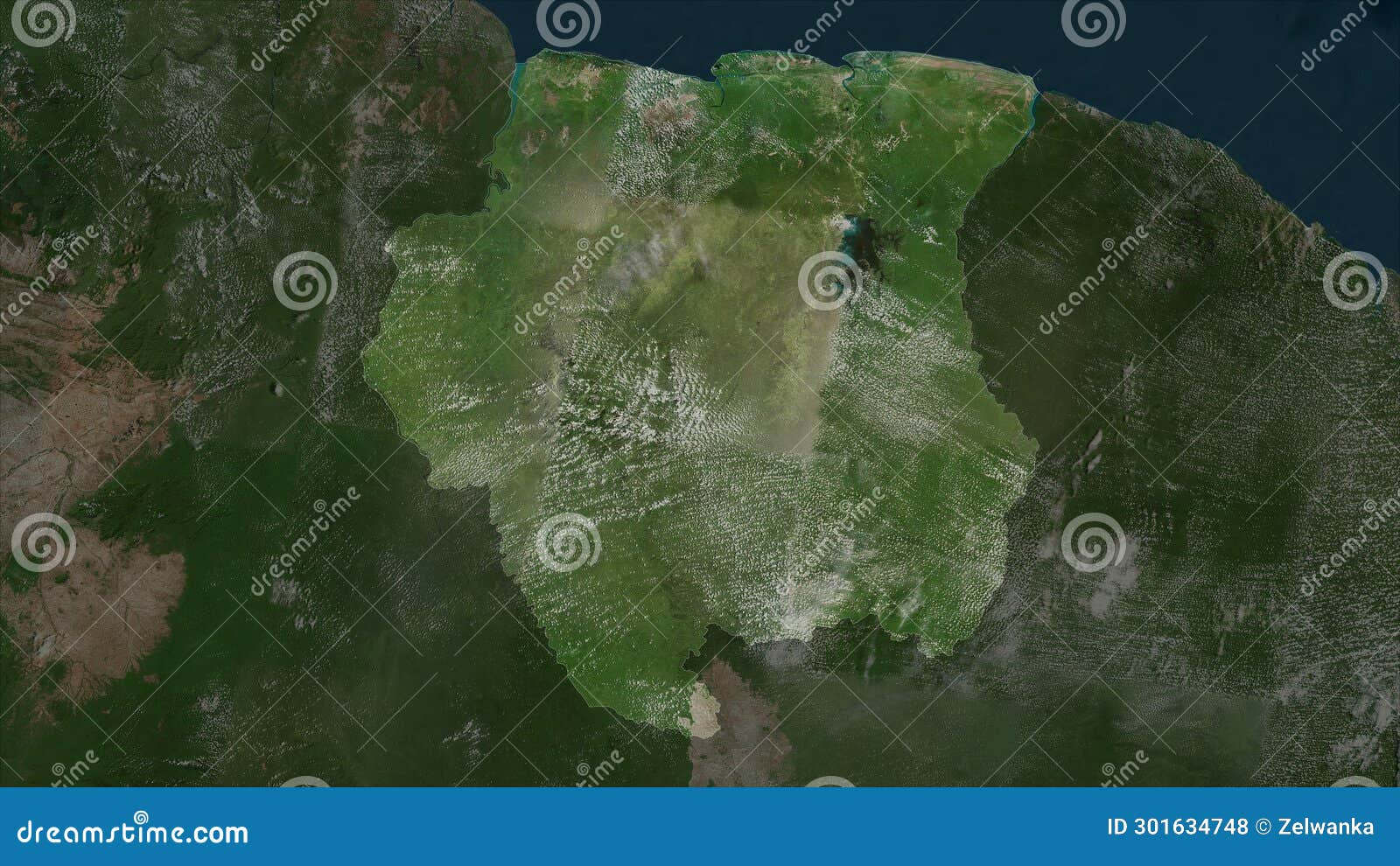 Suriname Highlighted. High-res Satellite Stock Illustration ... Suriname Highlighted. High-res Satellite Stock Illustration ...