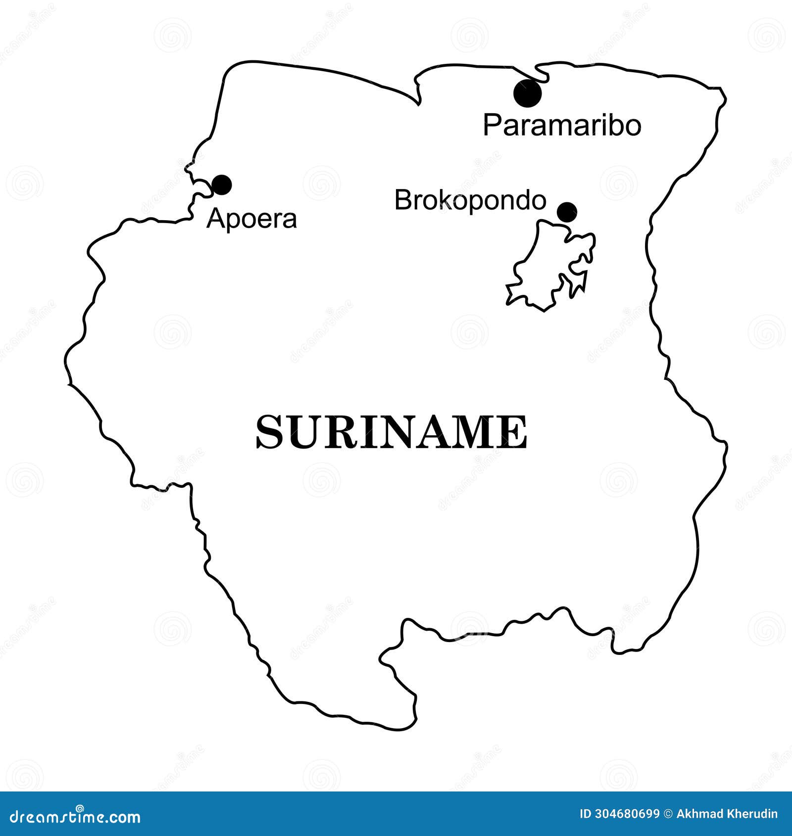 Suriname name map stock vector. Illustration of area - 304680699