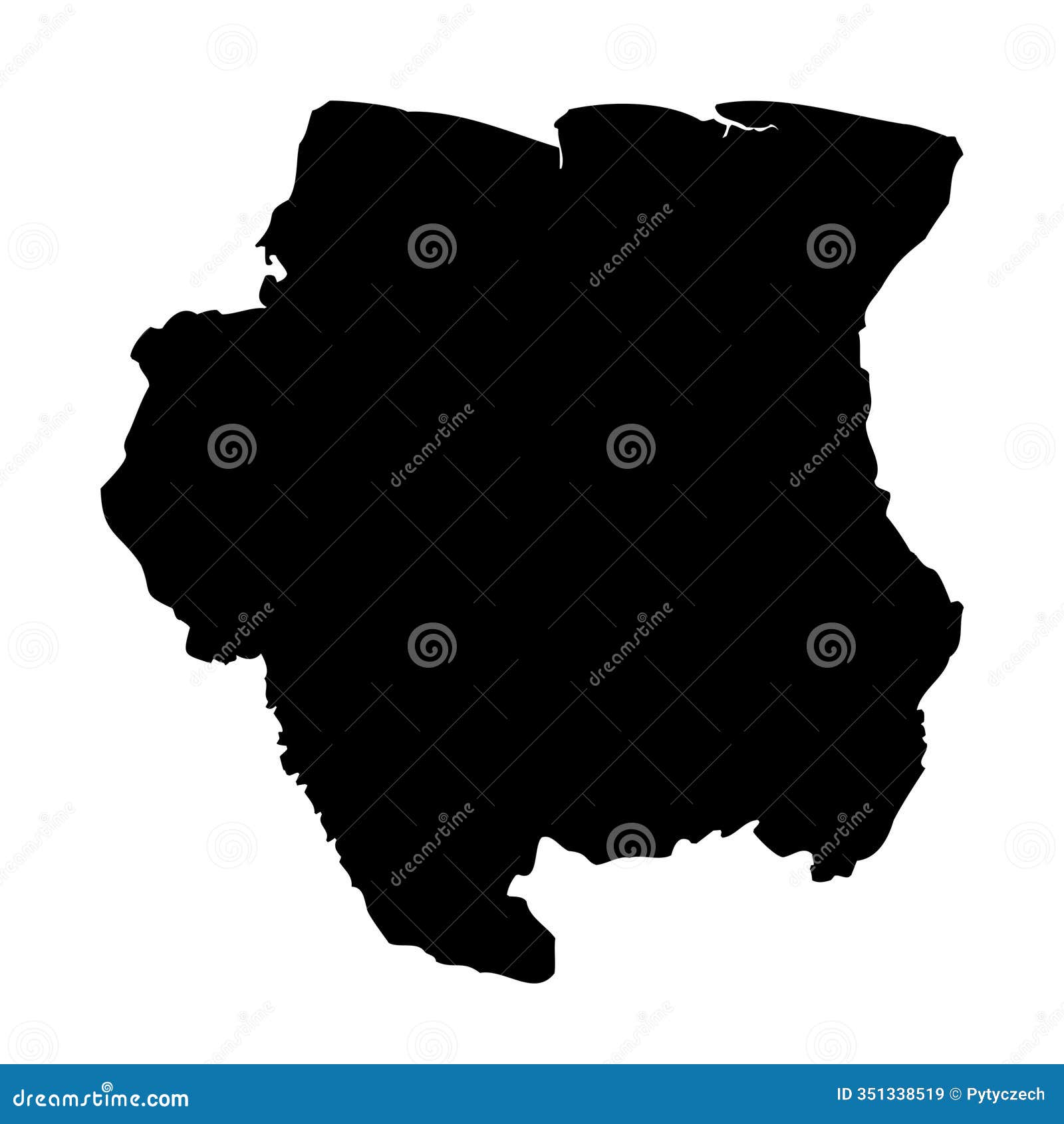 Suriname Vector Map Silhouette Stock Illustration - Illustration of ...