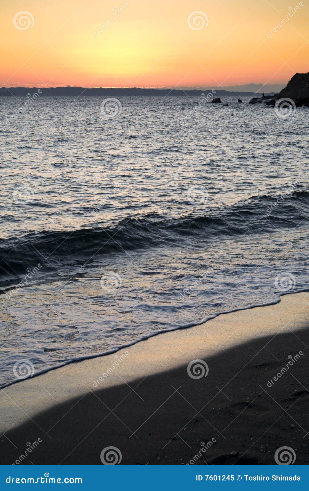Surise on the beach stock image. Image of blissful, bright - 7601245