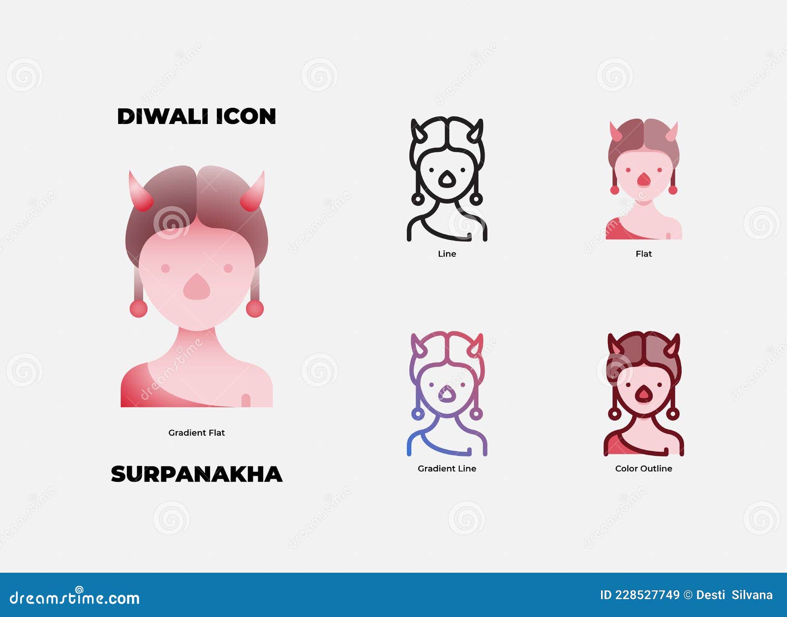 02 - Surpanakha stock vector. Illustration of deepavali - 228527749