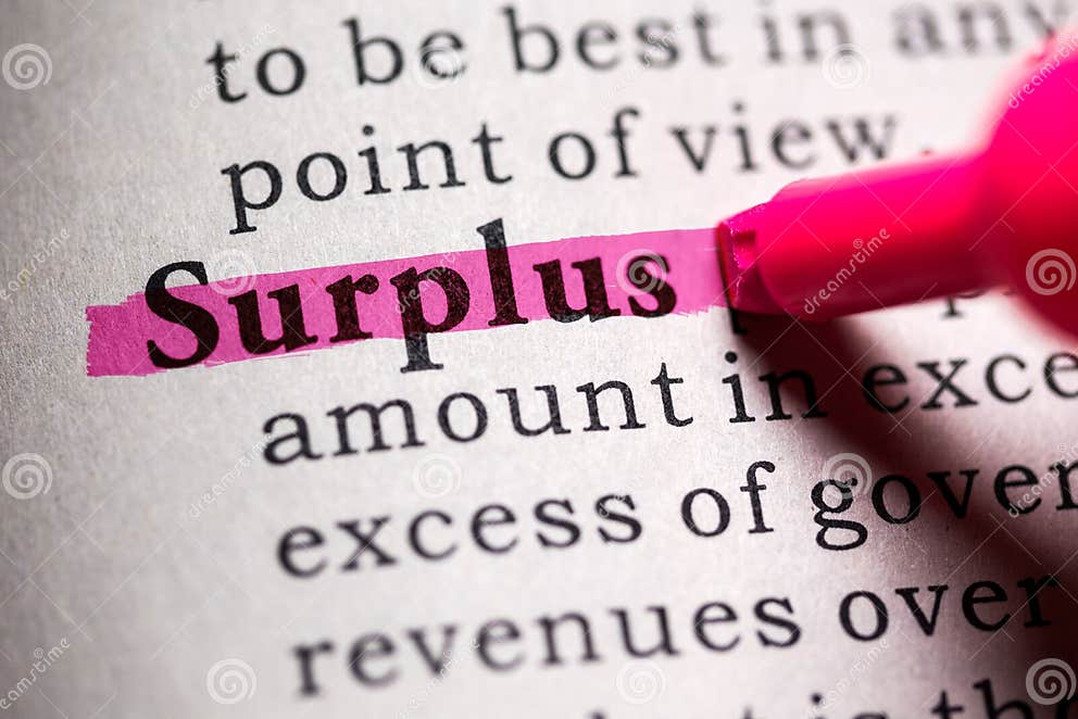 Definition of the Word Surplus Stock Image - Image of definition, text ...