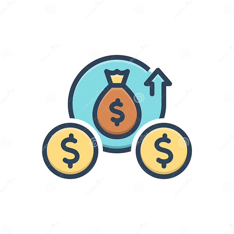 Color Illustration Icon for Surplus, Saving and Parsimony Stock ...