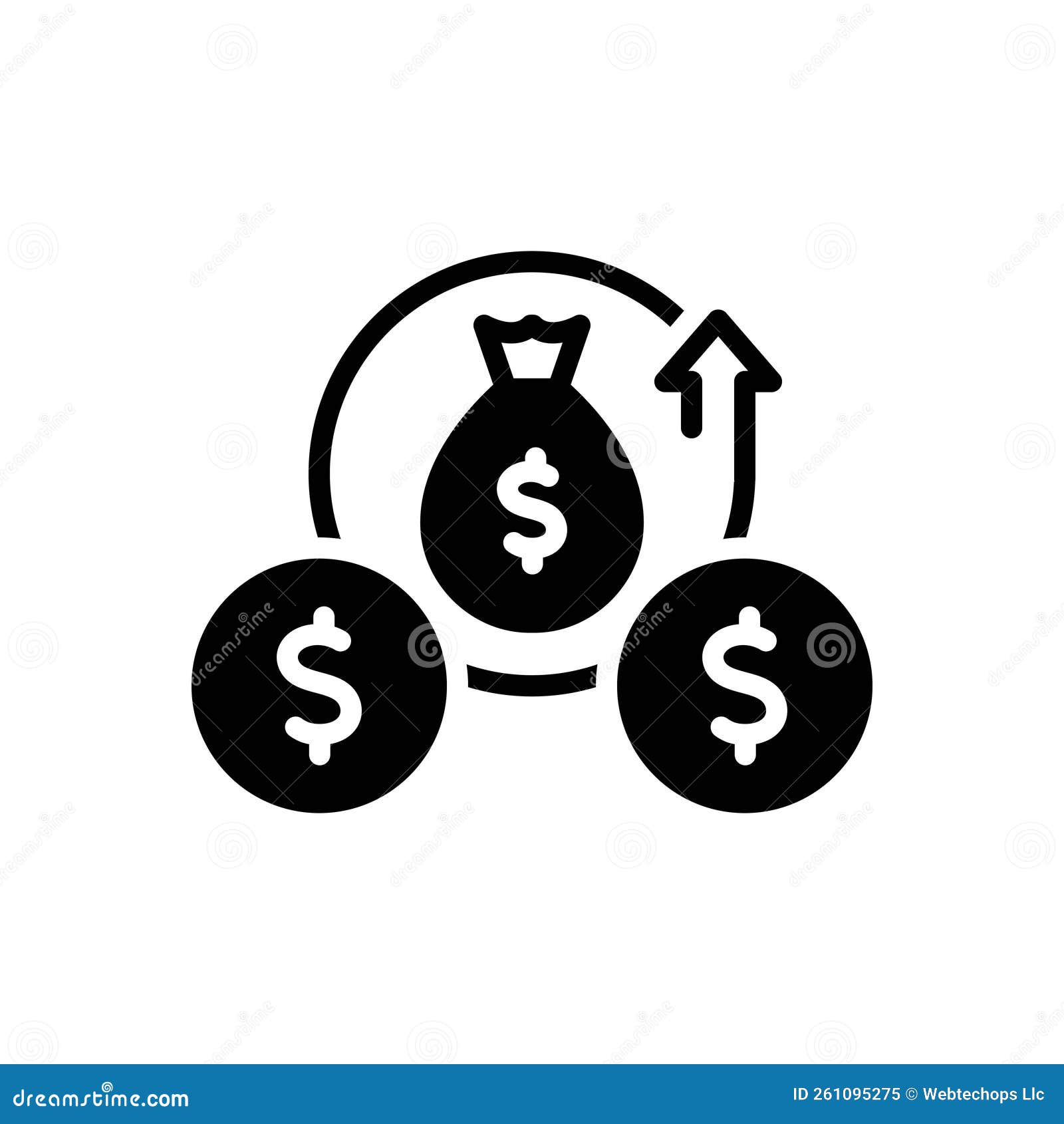 Black Solid Icon for Surplus, Saving and Parsimony Stock Vector ...