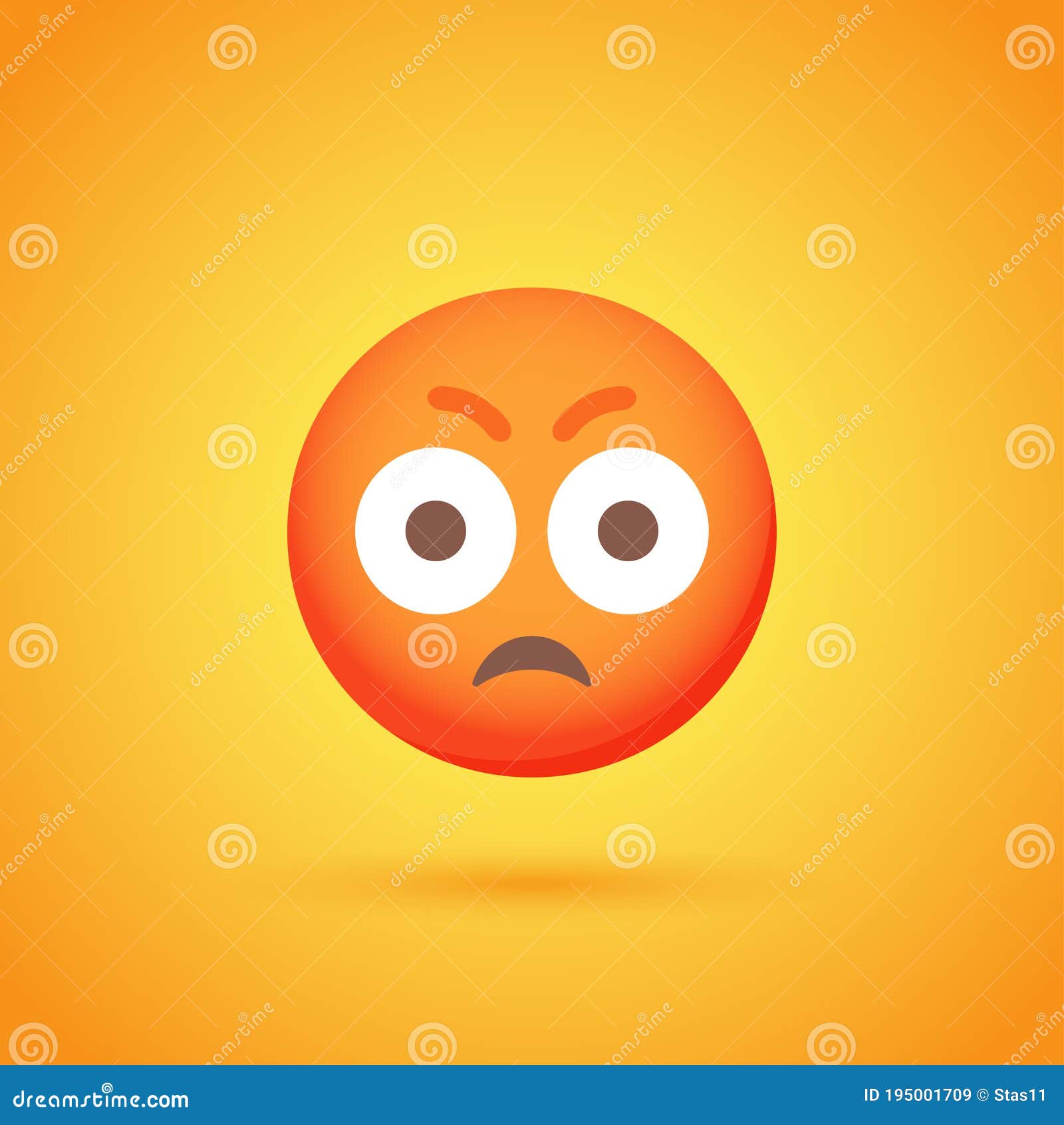 Surprise Anger Emoticon Smile Icon with Shadow for Social Network ...