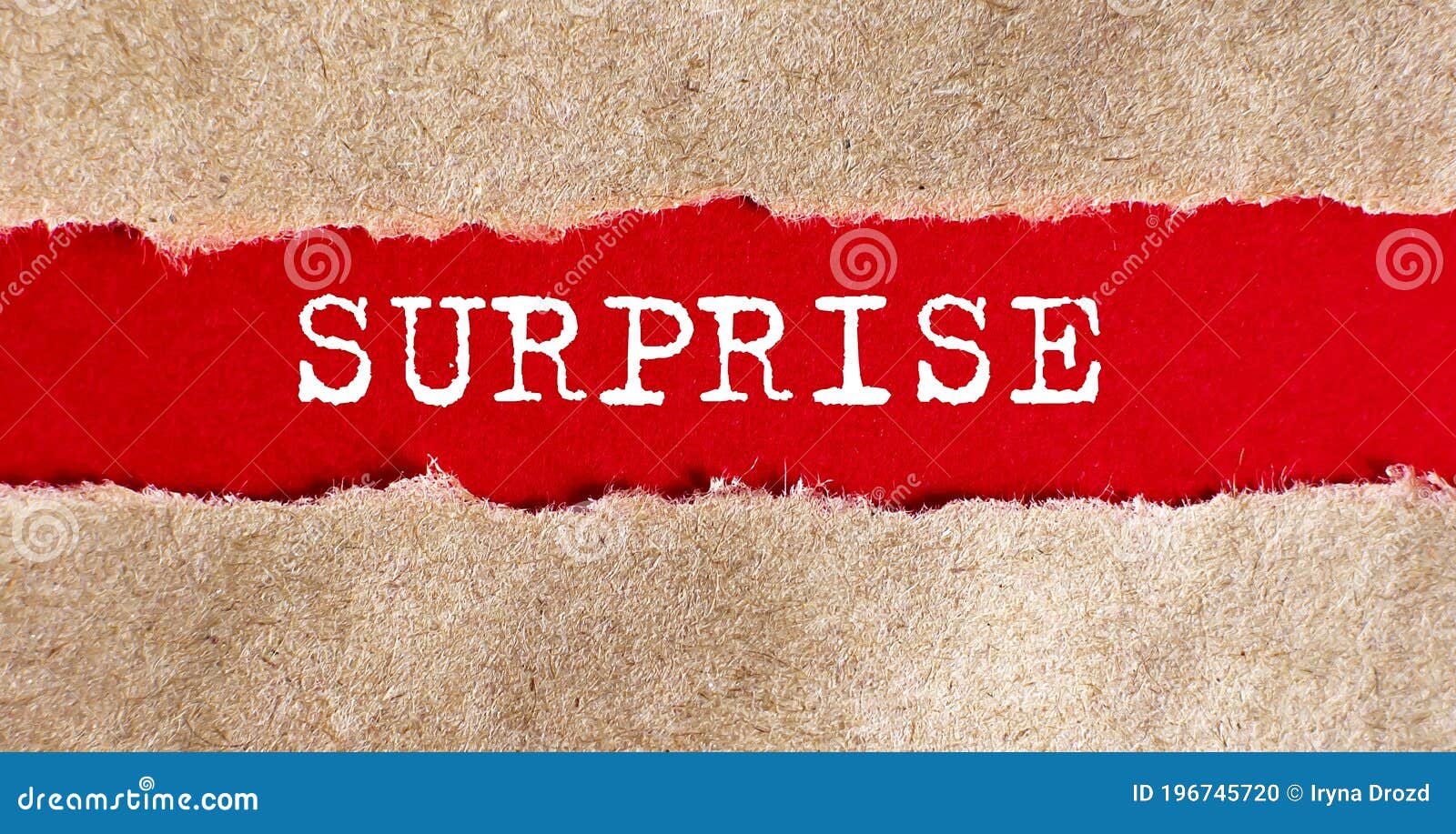 SURPRISE Text Appearing Behind on Torn Paper Stock Photo - Image of ...