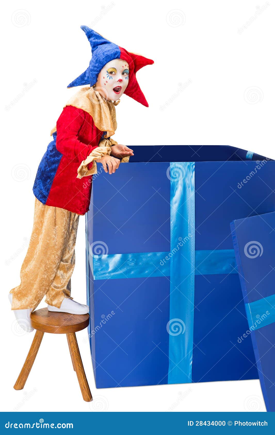 Surprise box with jester stock photo. Image of birthday - 28434000