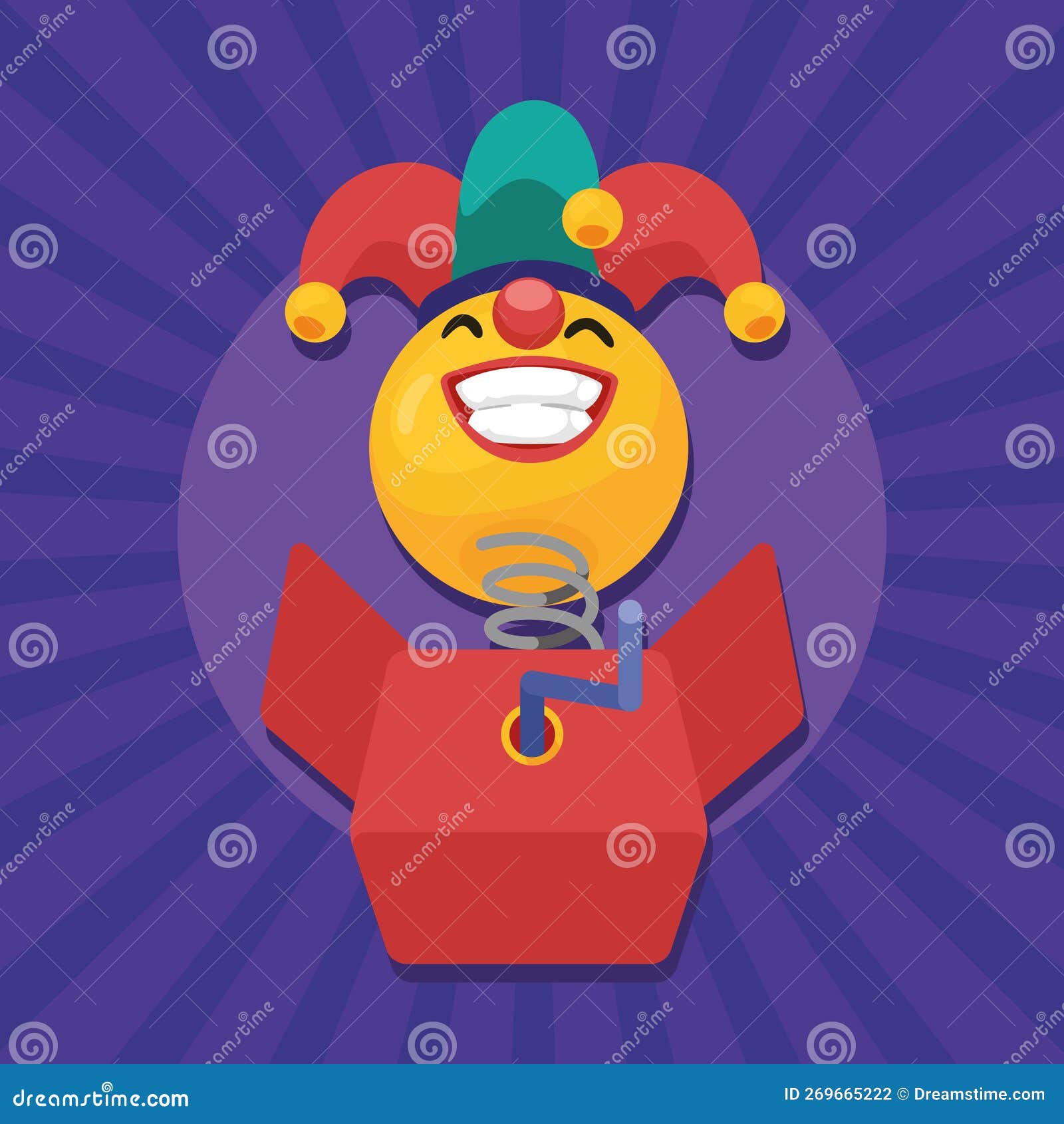 Surprise Box with Jester Emoji Stock Vector - Illustration of comedy ...