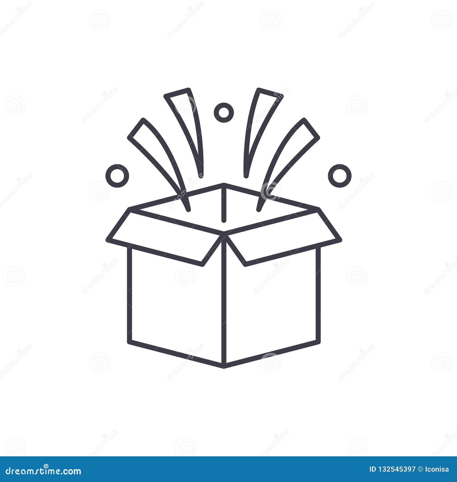 Surprise in Box Line Icon Concept. Surprise in Box Vector Linear ...