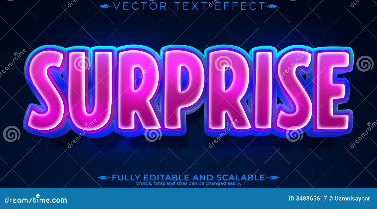 Surprise Cartoon Text Effect, Editable Comic and Bold Customizable Font ...