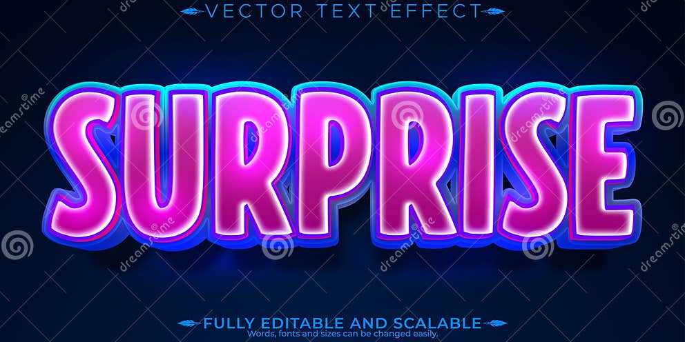 Surprise Cartoon Text Effect, Editable Comic and Bold Customizable Font ...