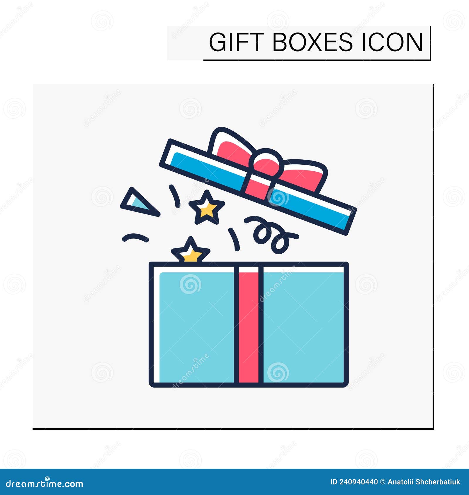 Surprise color icon stock vector. Illustration of gift - 240940440