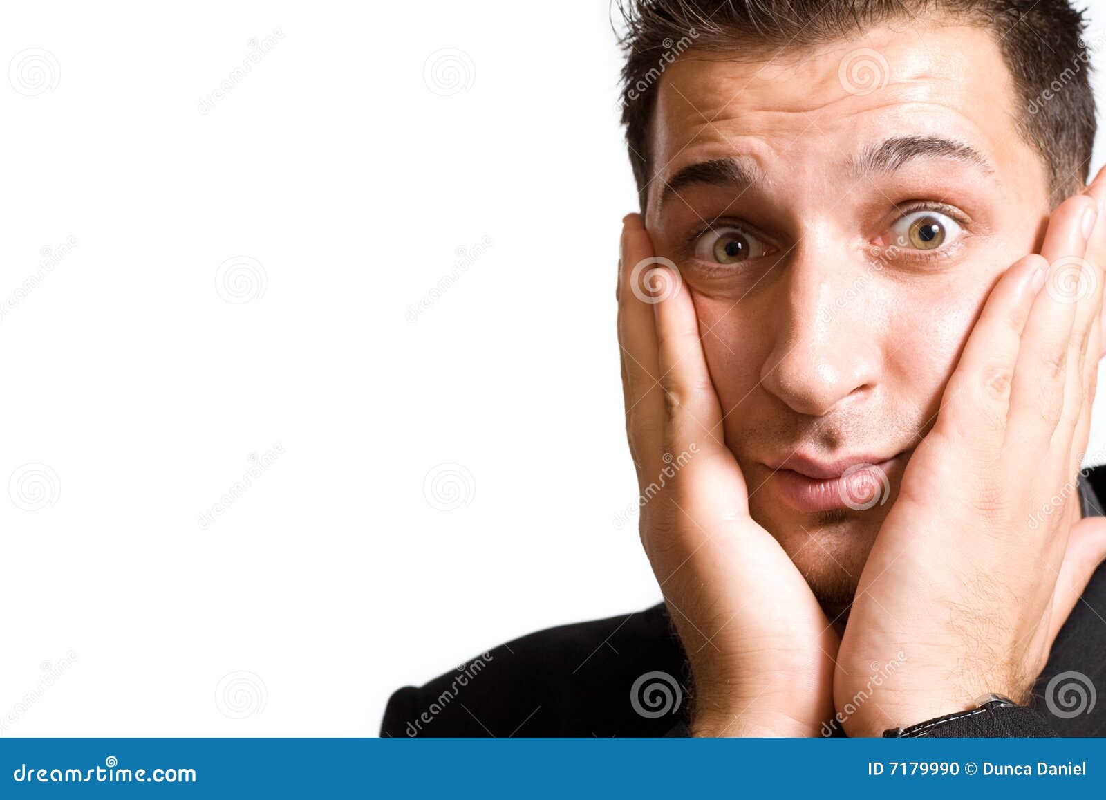 Surprise Concept - Amazed Man Isolated on White Stock Photo - Image of ...