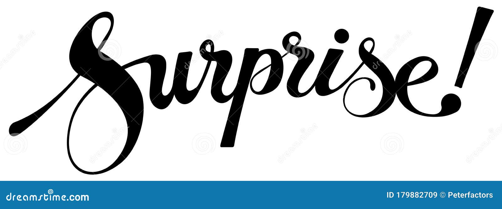 Surprise - Custom Calligraphy Text Stock Vector - Illustration of lines ...