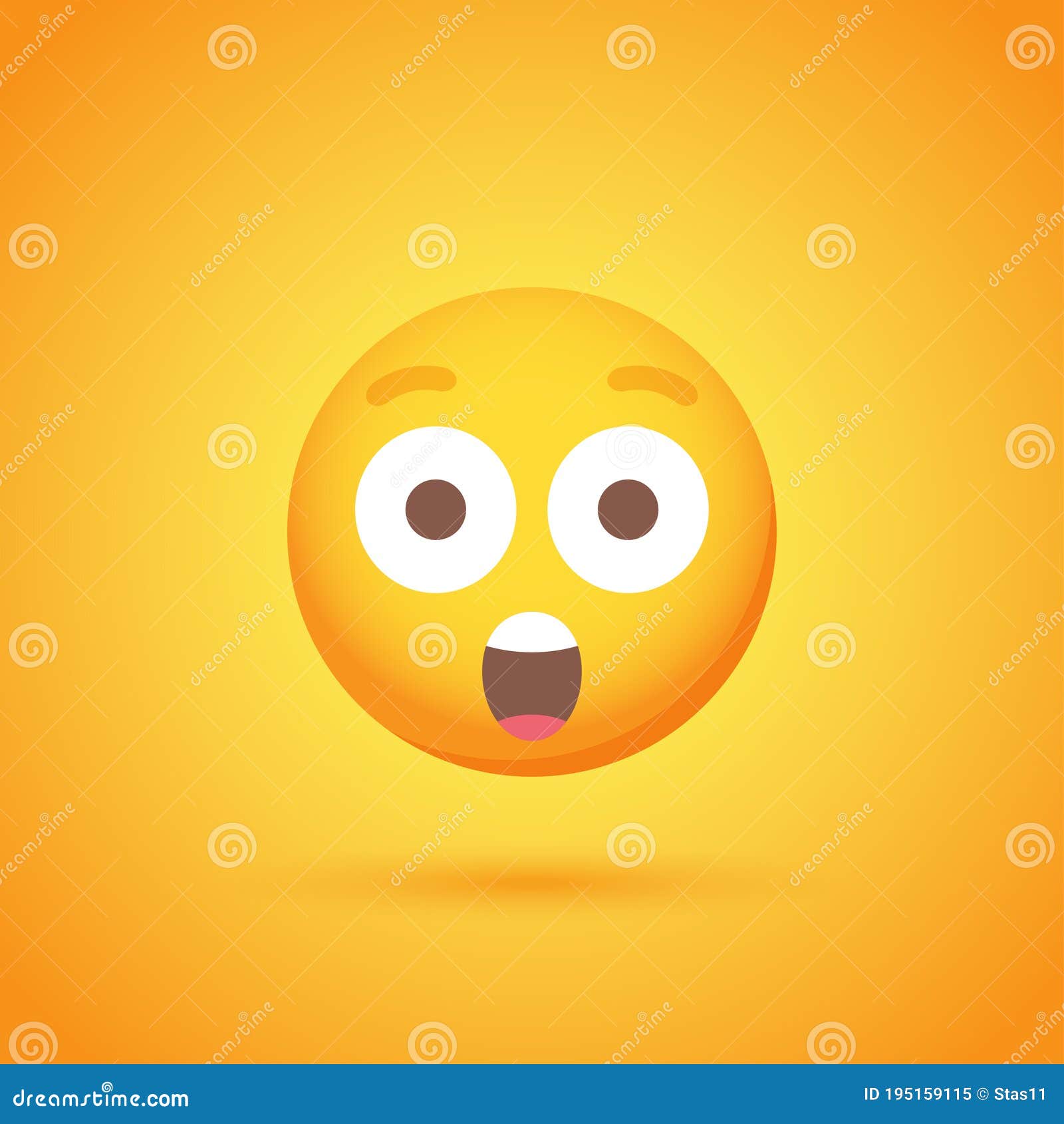 Surprise Emoticon Smile Icon with Shadow for Social Network Design ...