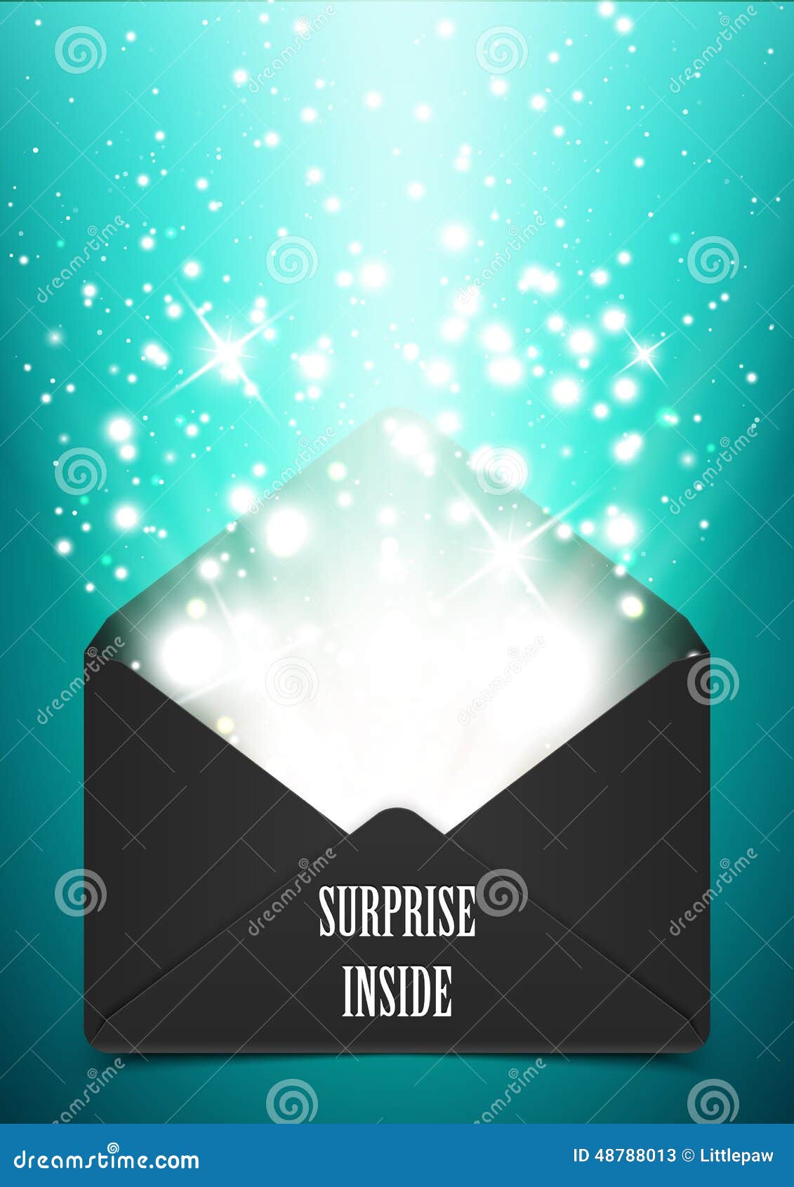Surprise Envelope Gift with Shine Stock Vector - Illustration of card ...
