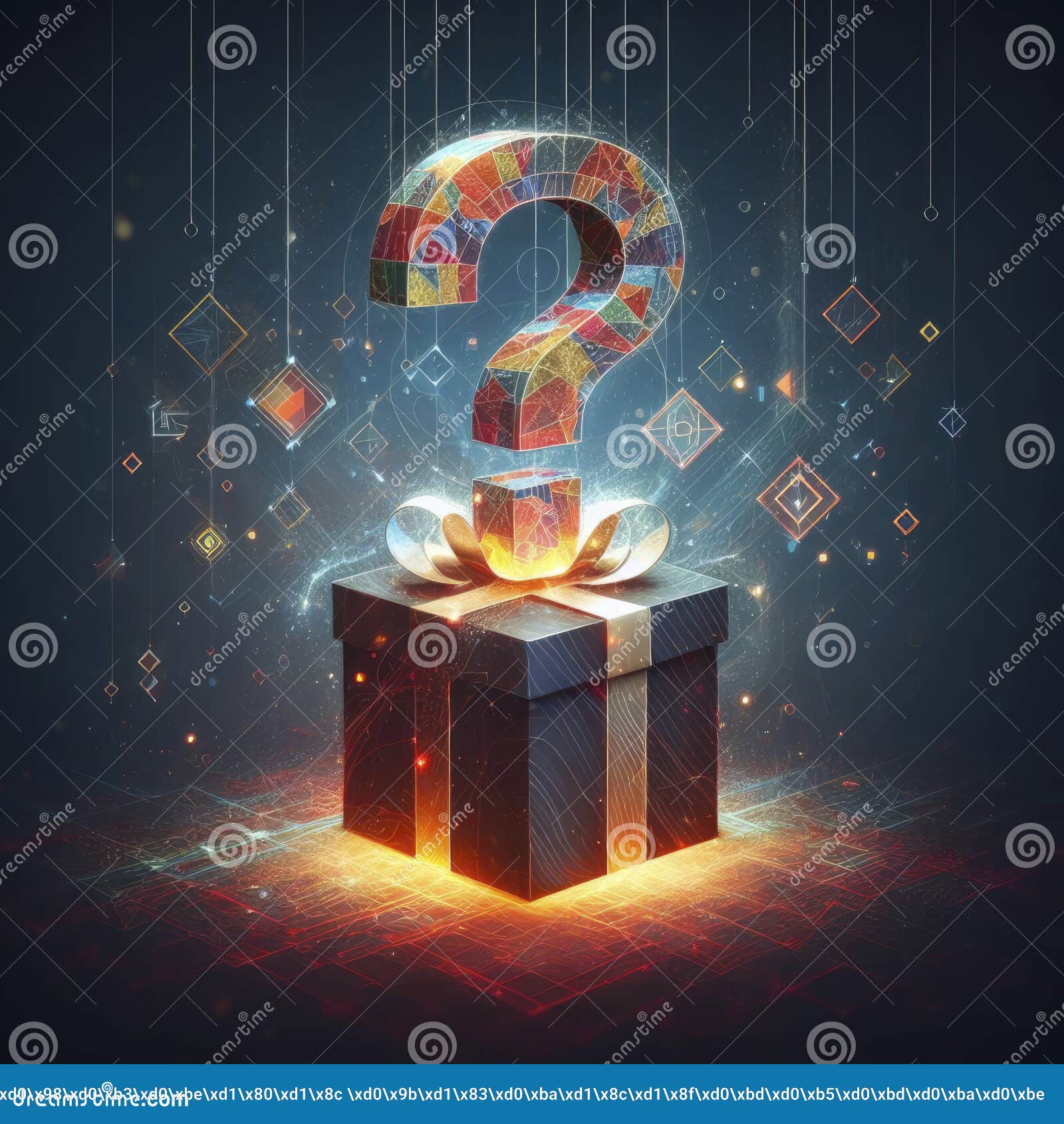 Surprise Gift Box. Gift Box and Question Mark Stock Illustration ...