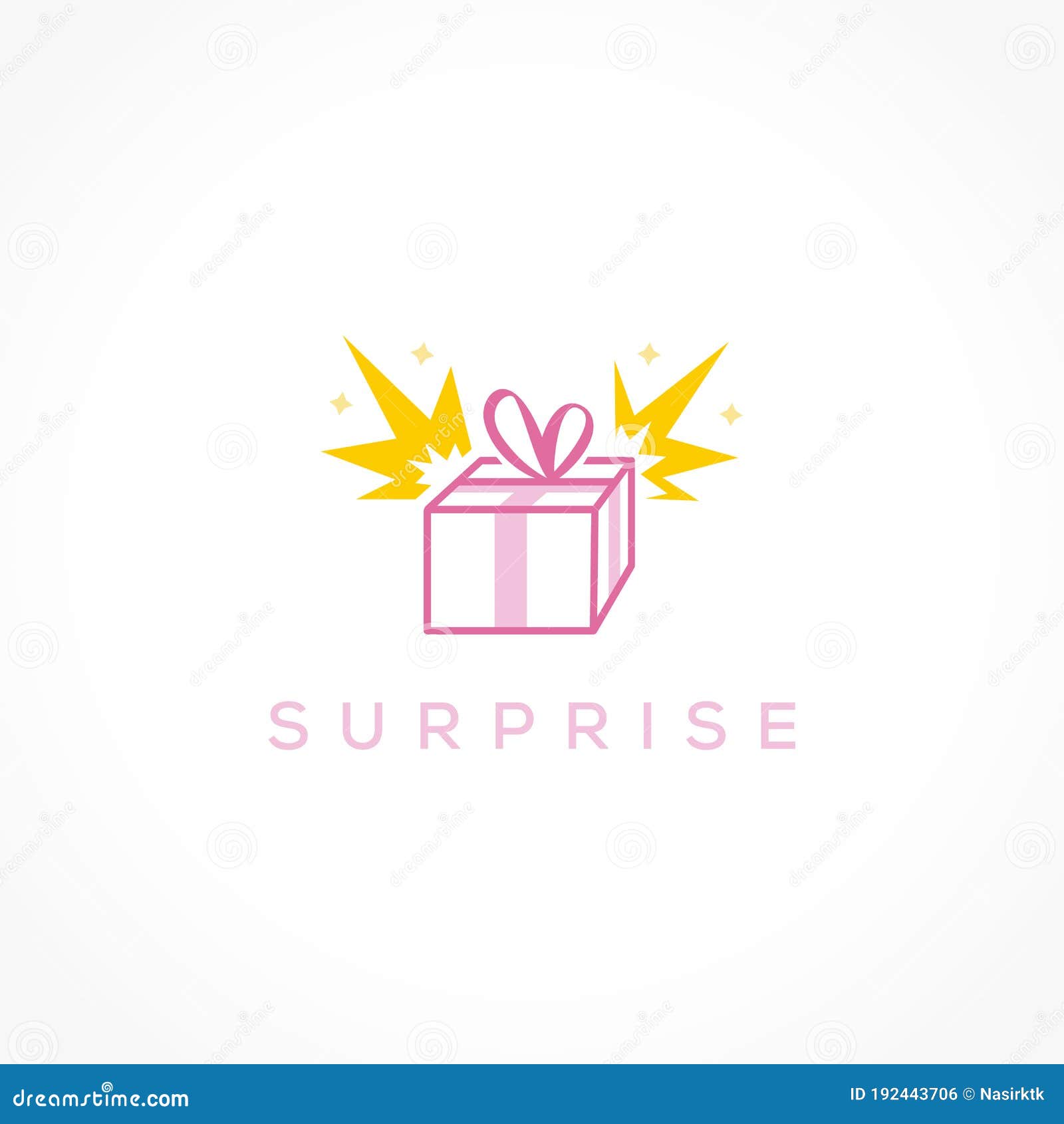 Surprise Gift Box Logo Design Stock Vector - Illustration of design ...