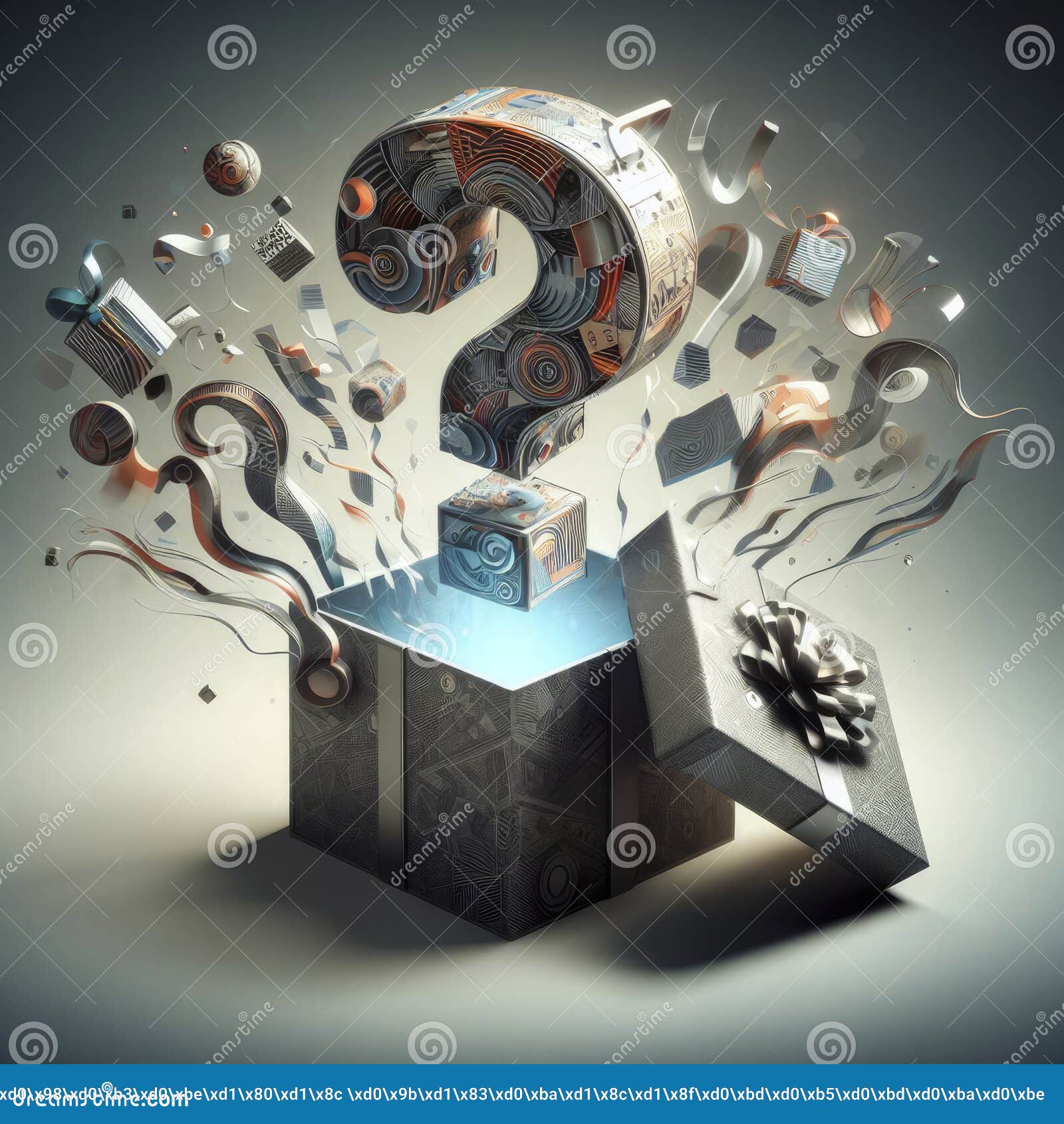 Surprise Gift Box. Gift Box and Question Mark Stock Image - Image of ...