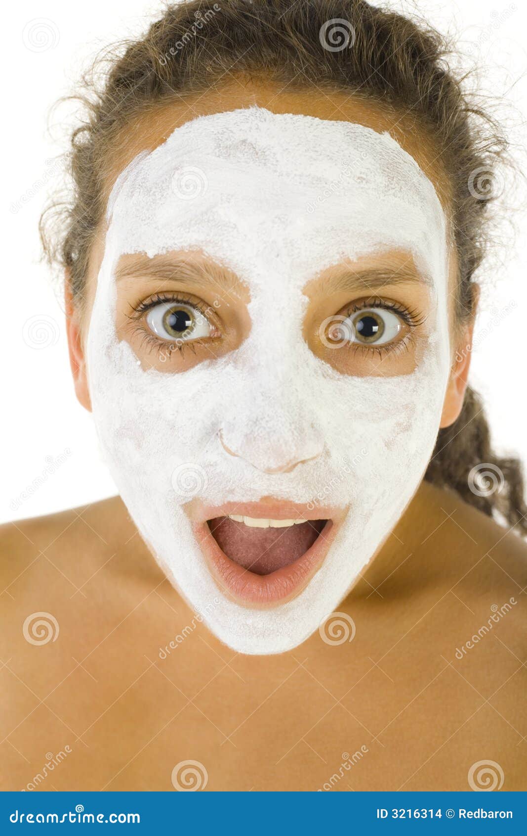 Surprise Girl with Facjal Mask Stock Photo - Image of looking ...