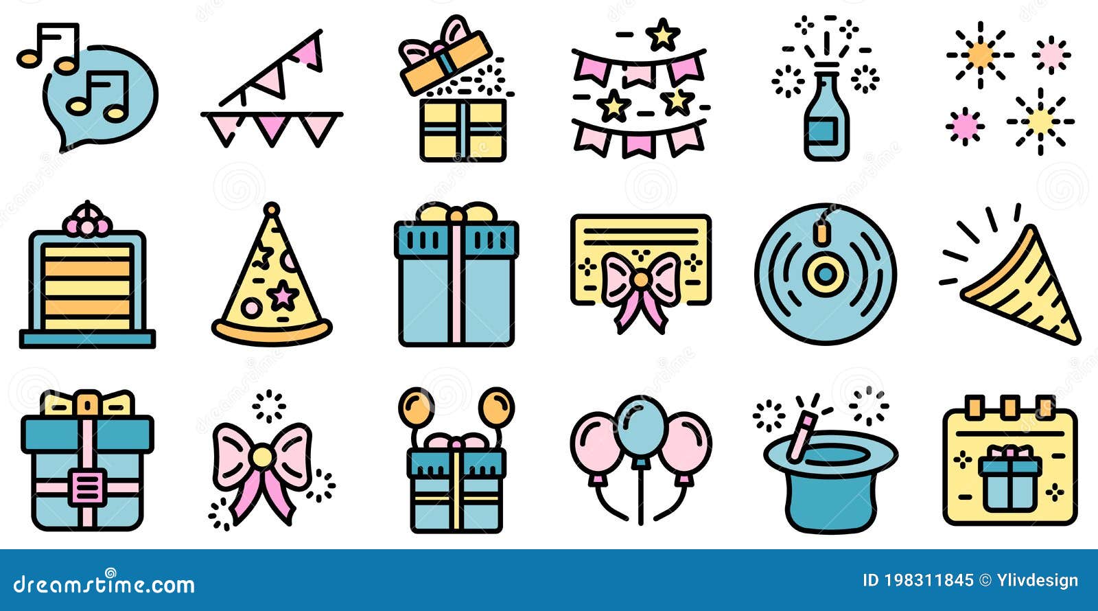 Surprise Icons Set Vector Flat Stock Vector - Illustration of business ...