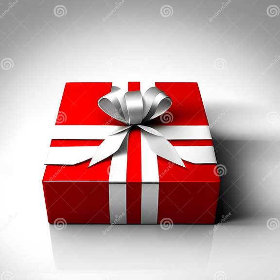 Surprise Inside: Beautifully Wrapped Red Gift Box. Stock Illustration ...