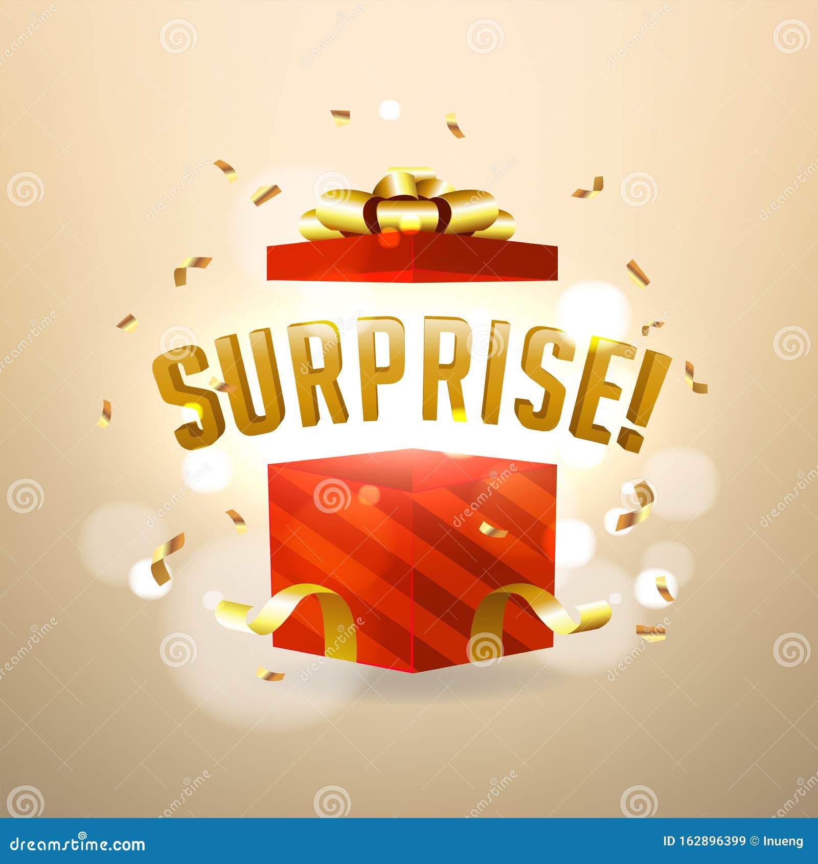 Surprise Inside Open Red Gift Box. Birthday Surprise and Christmas ...