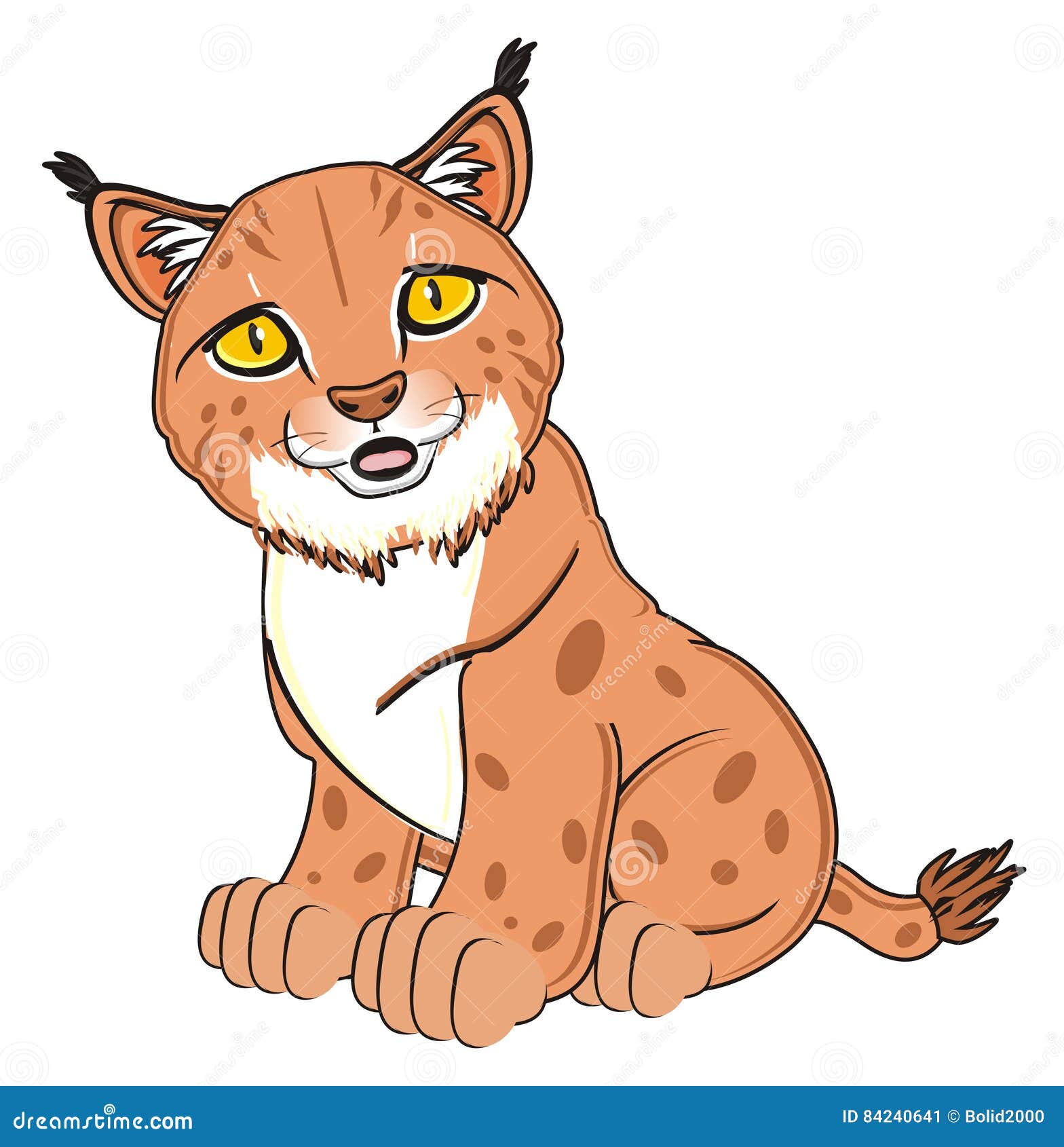Surprise lynx sit stock illustration. Illustration of breed - 84240641
