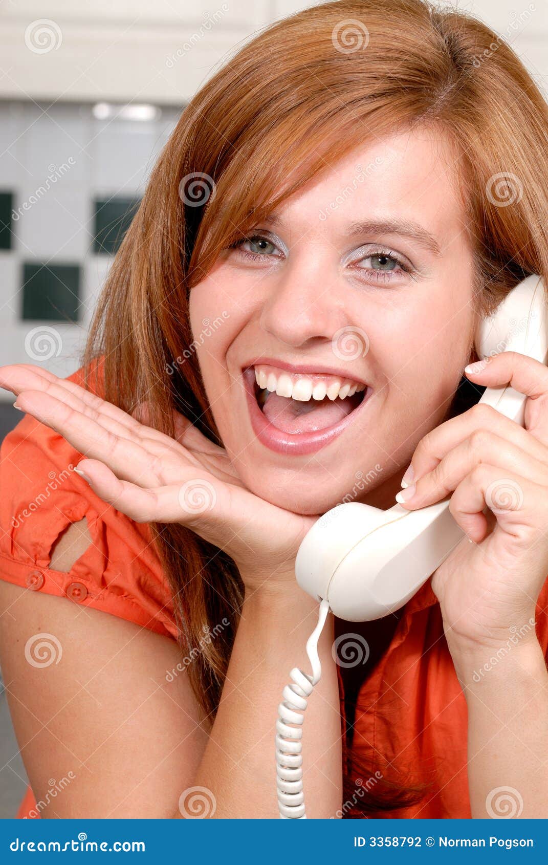 Surprise Phone Call stock photo. Image of adorable, happiness - 3358792