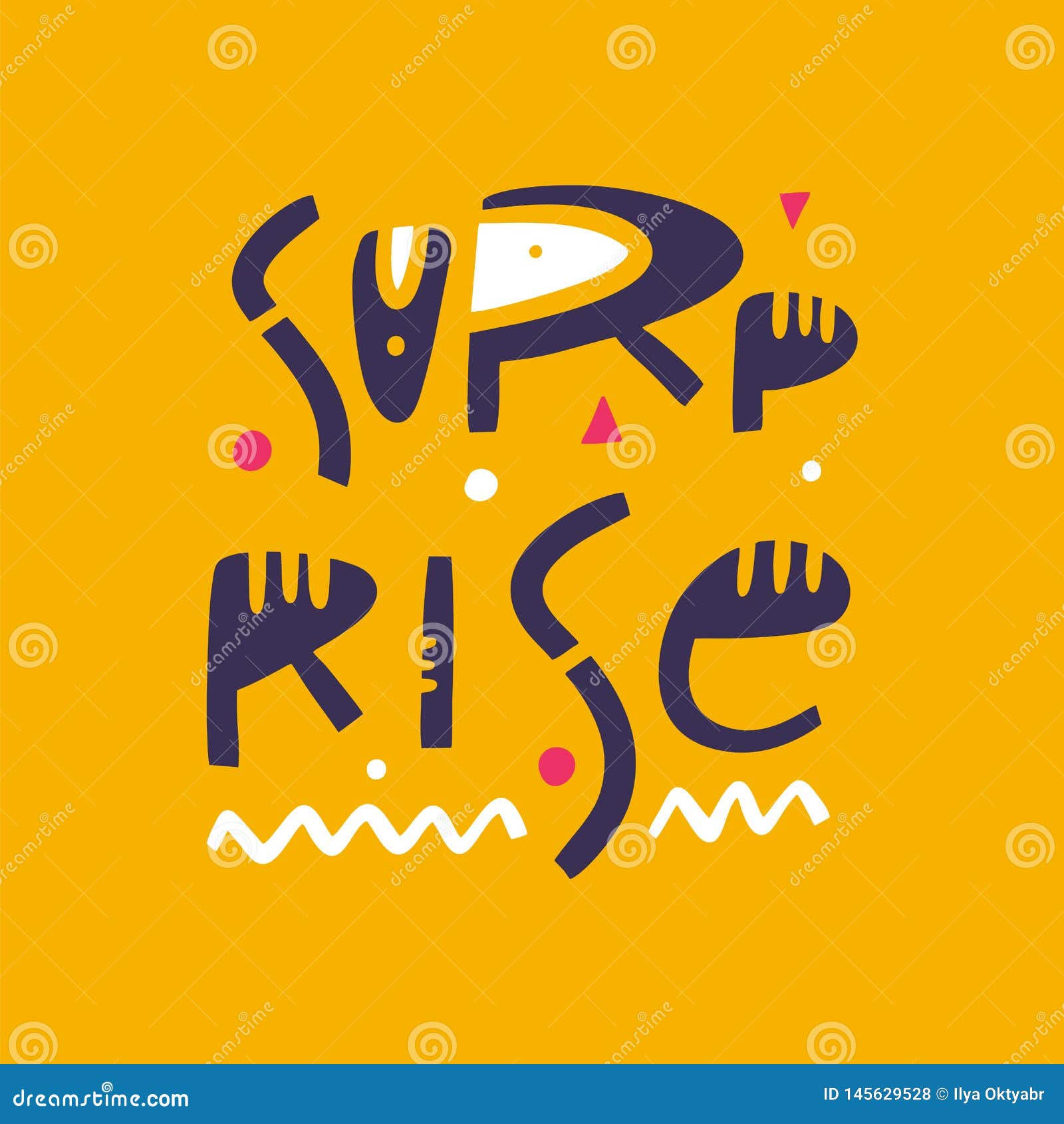 Surprise Phrase Hand Drawn Vector Lettering. Modern Typography Stock ...