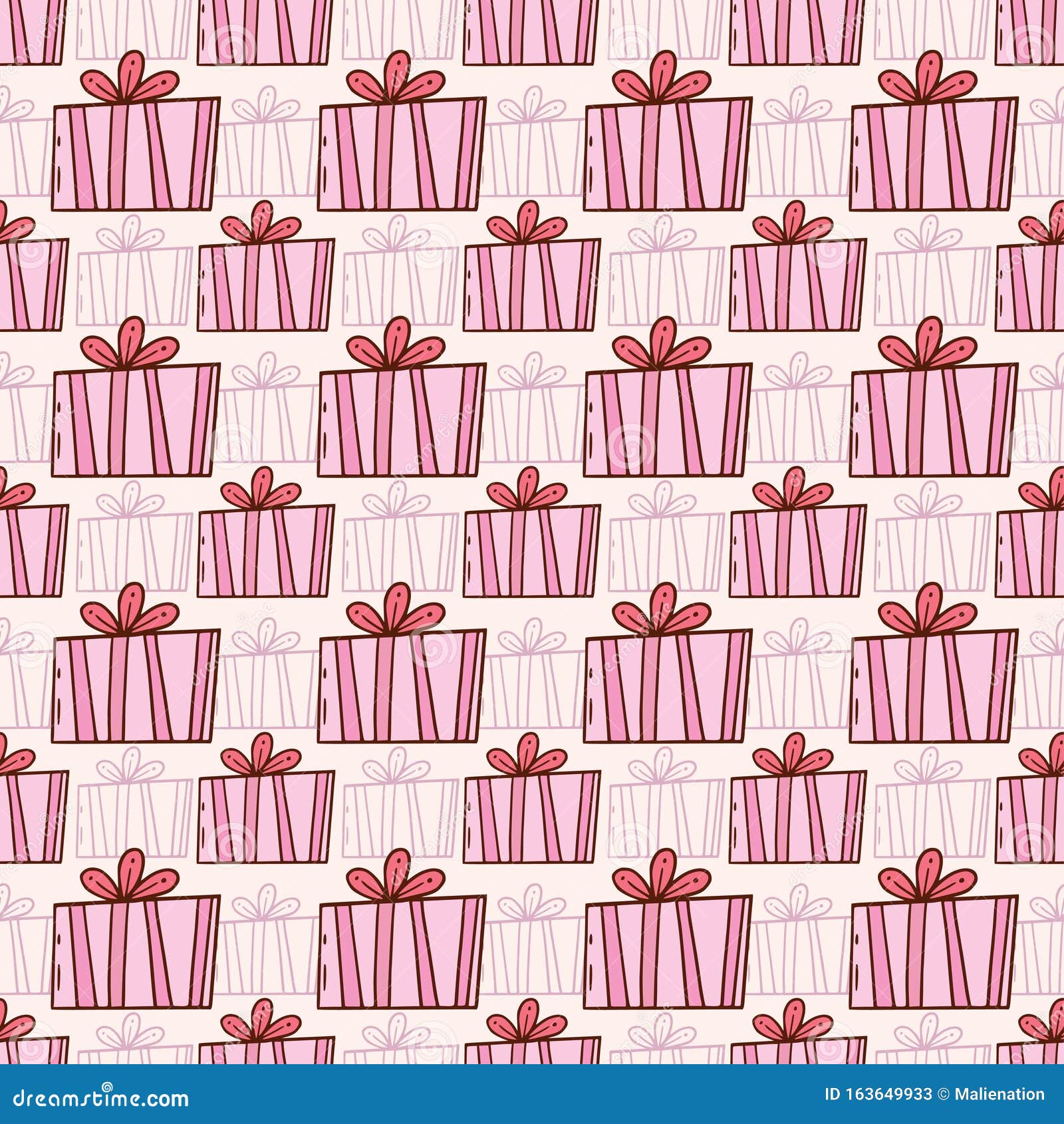 Surprise Repeating Pattern. Holiday Wrap Paper Design with Pink ...