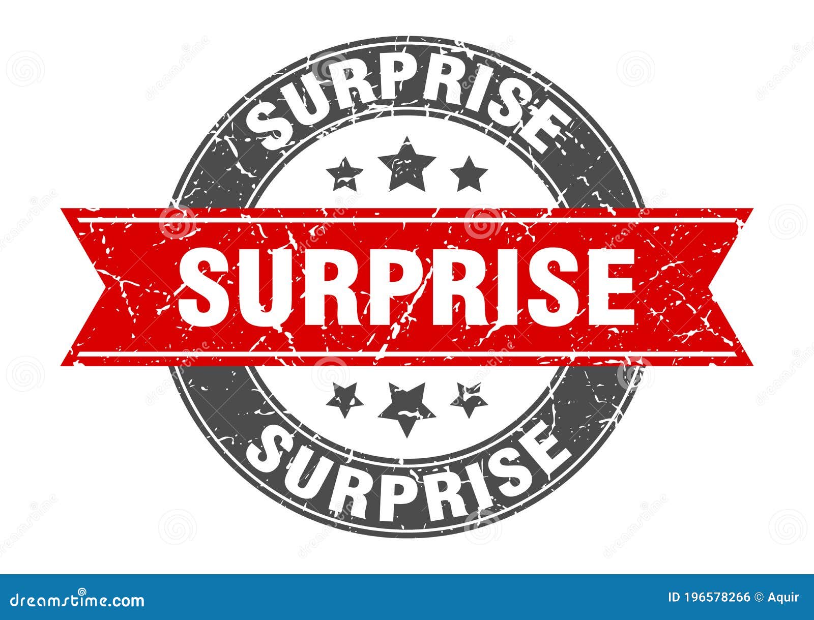 Surprise Round Stamp with Ribbon. Label Sign Stock Vector ...