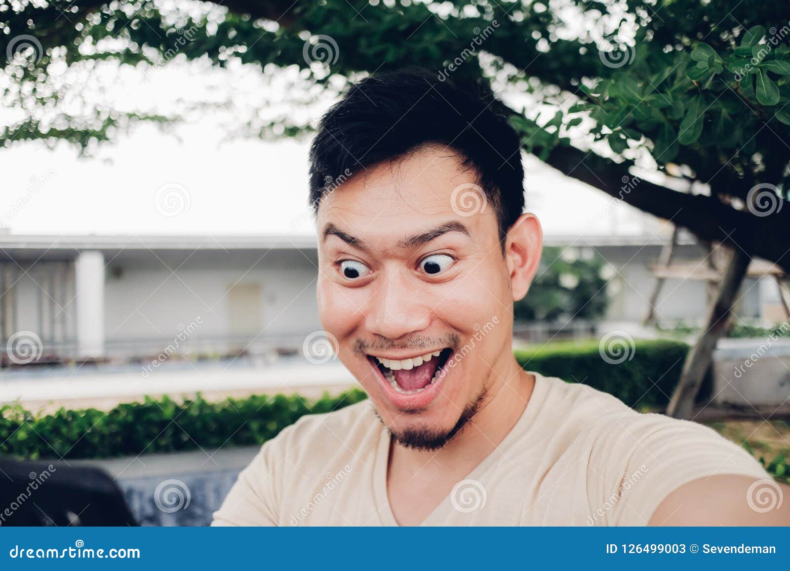 Surprise and Shock Face of Man Look at His Smartphone. Stock Image ...