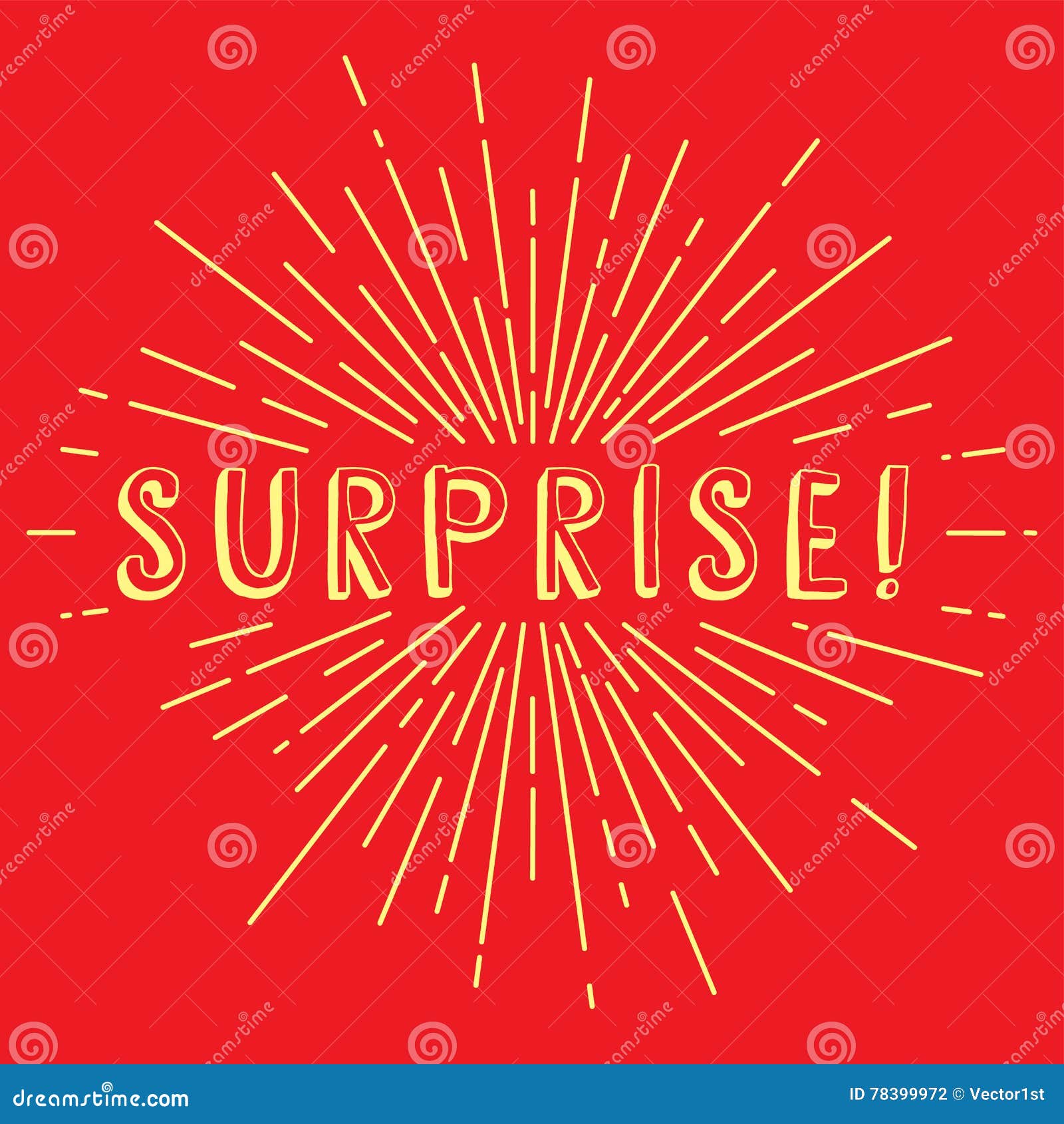 Surprise Text Sunrays Retro Theme Stock Illustration - Illustration of ...