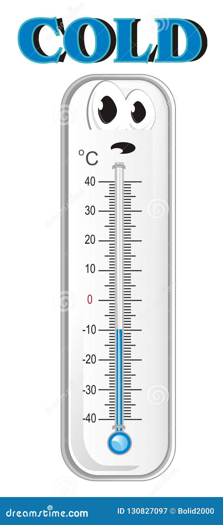 Sad cold thermometer stock illustration. Illustration of column - 130827097