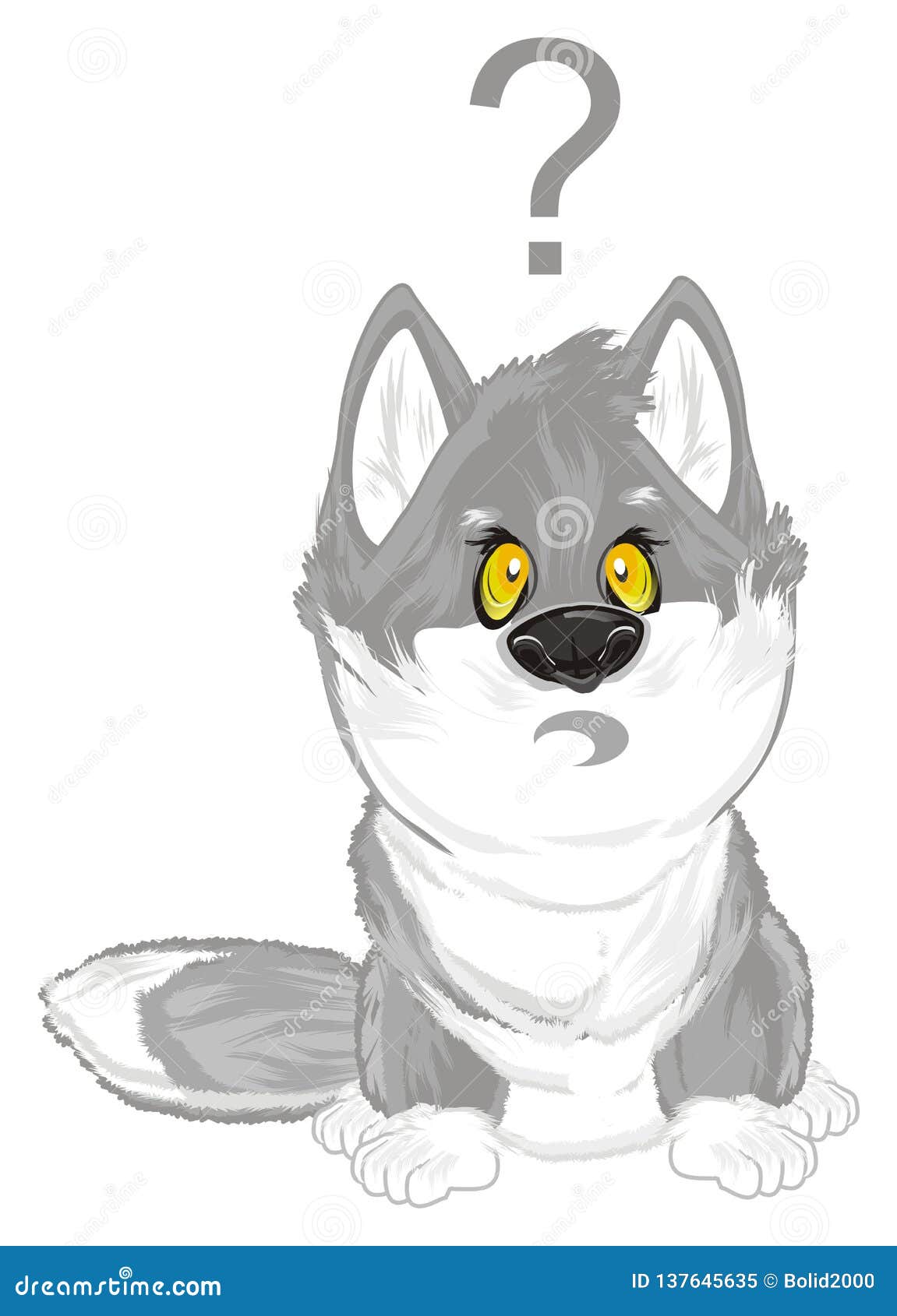 Wolf with mark stock illustration. Illustration of sign - 137645635